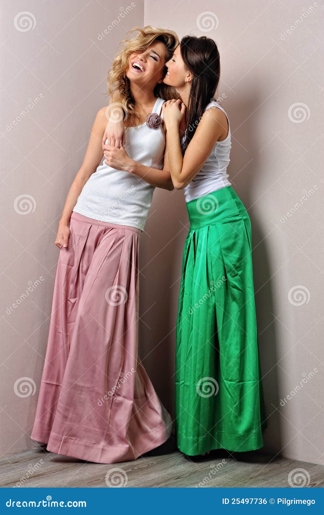 Two Beautiful Woman Posing in a Fancy Dresses Stock Photo - Image of ...