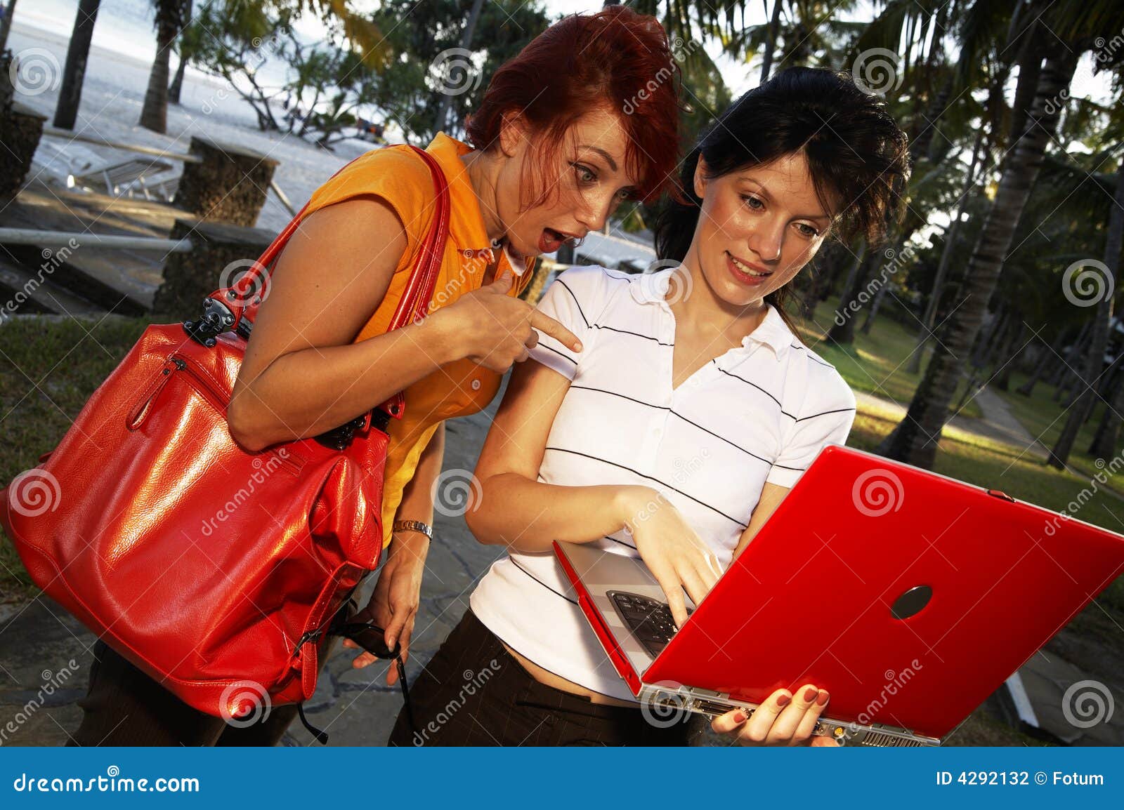 Two beautiful women stock photo. Image of cheerful, horizontal - 4292132