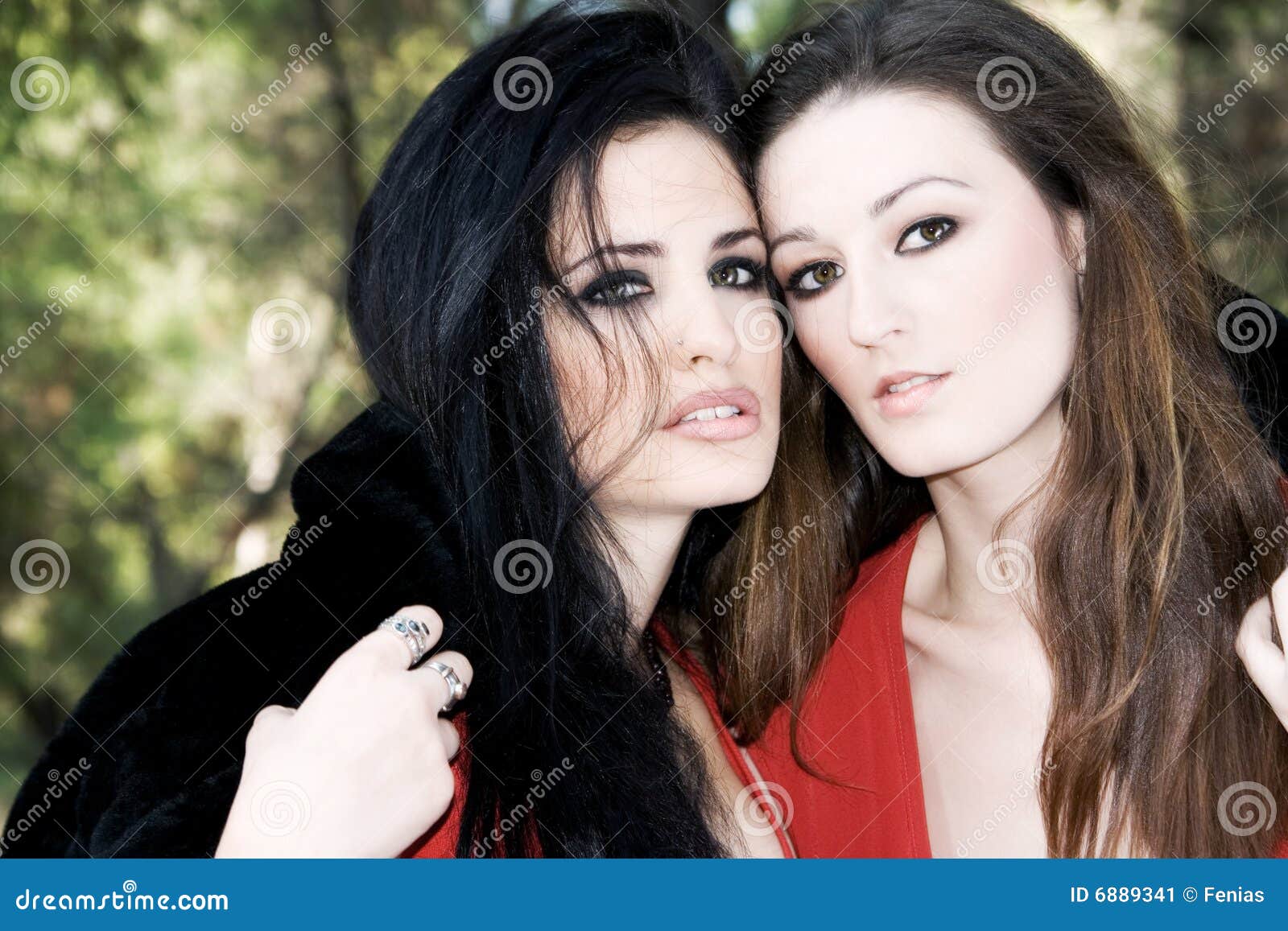 Two beautiful women stock image. Image of brunette, model - 6889341
