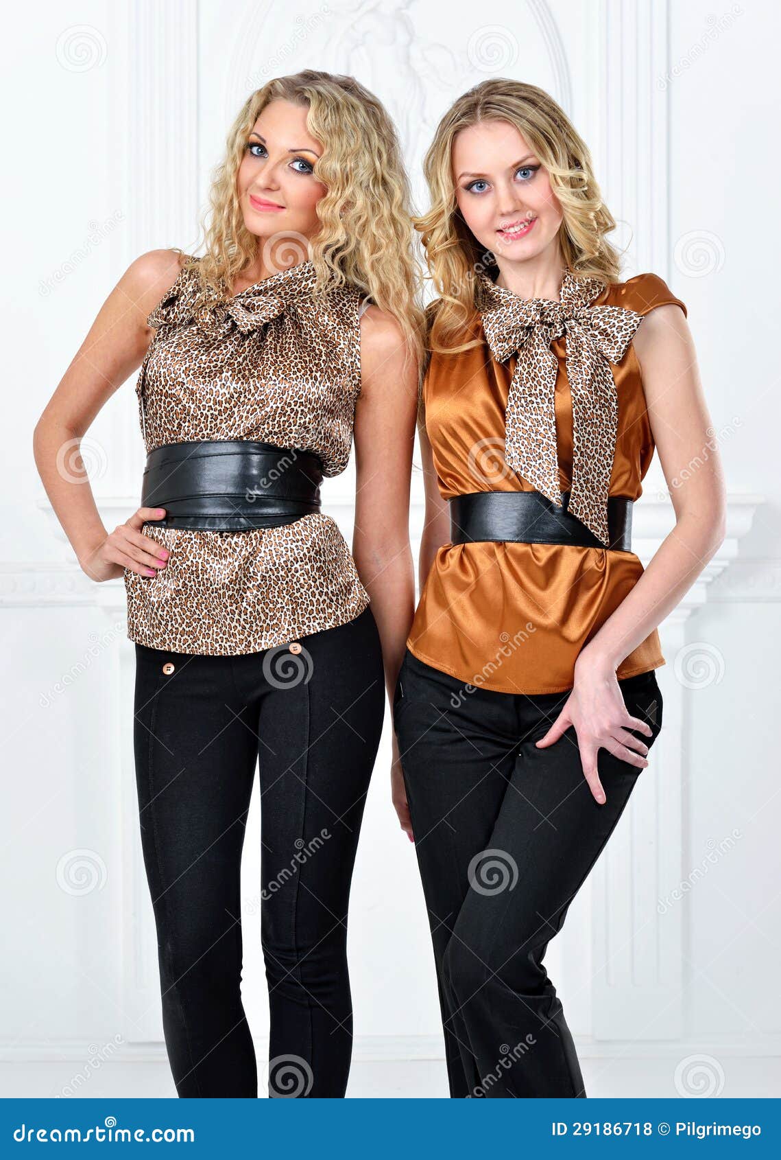 Two Beautiful Women in Elegant Evening Suit. Stock Photo - Image of ...