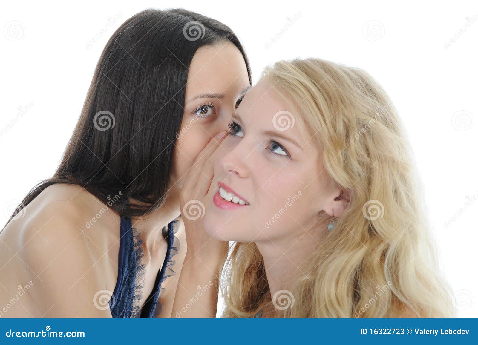 Two Beautiful Women Telling Secret Stock Image - Image of listening ...