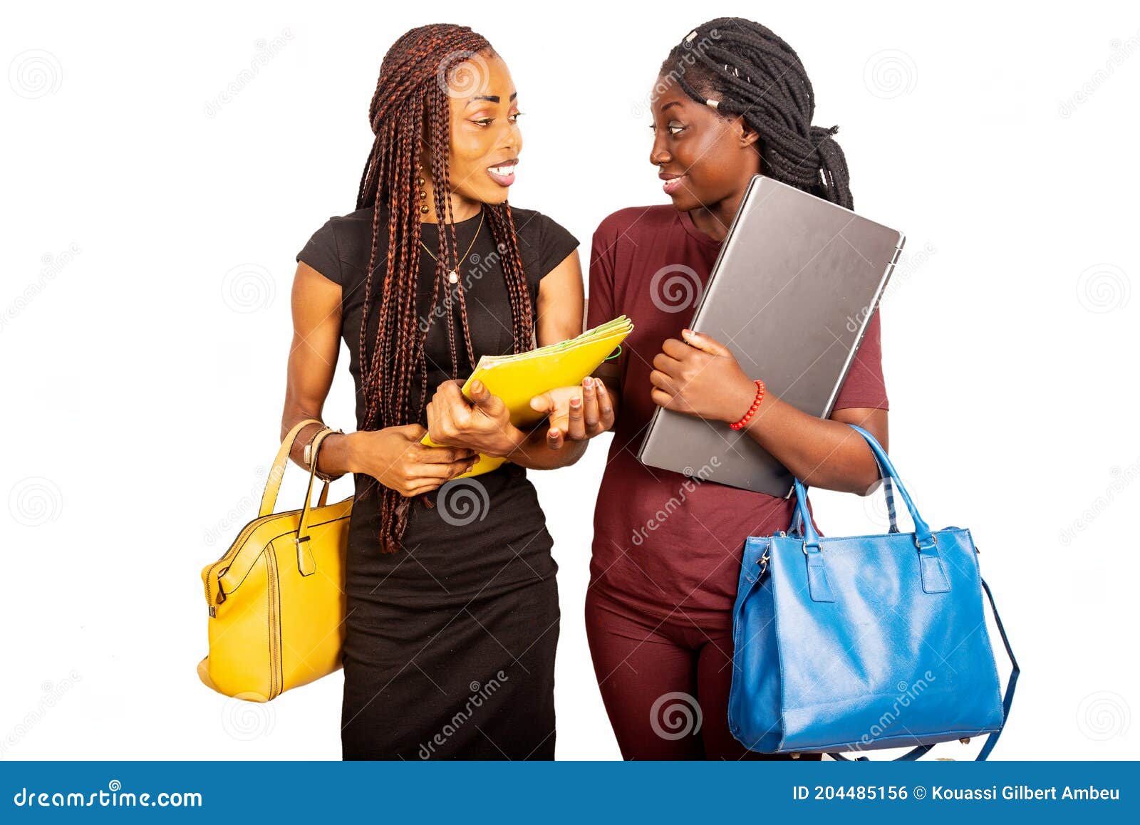 Two Beautiful Students Talking Stock Photo - Image of holding, talking ...