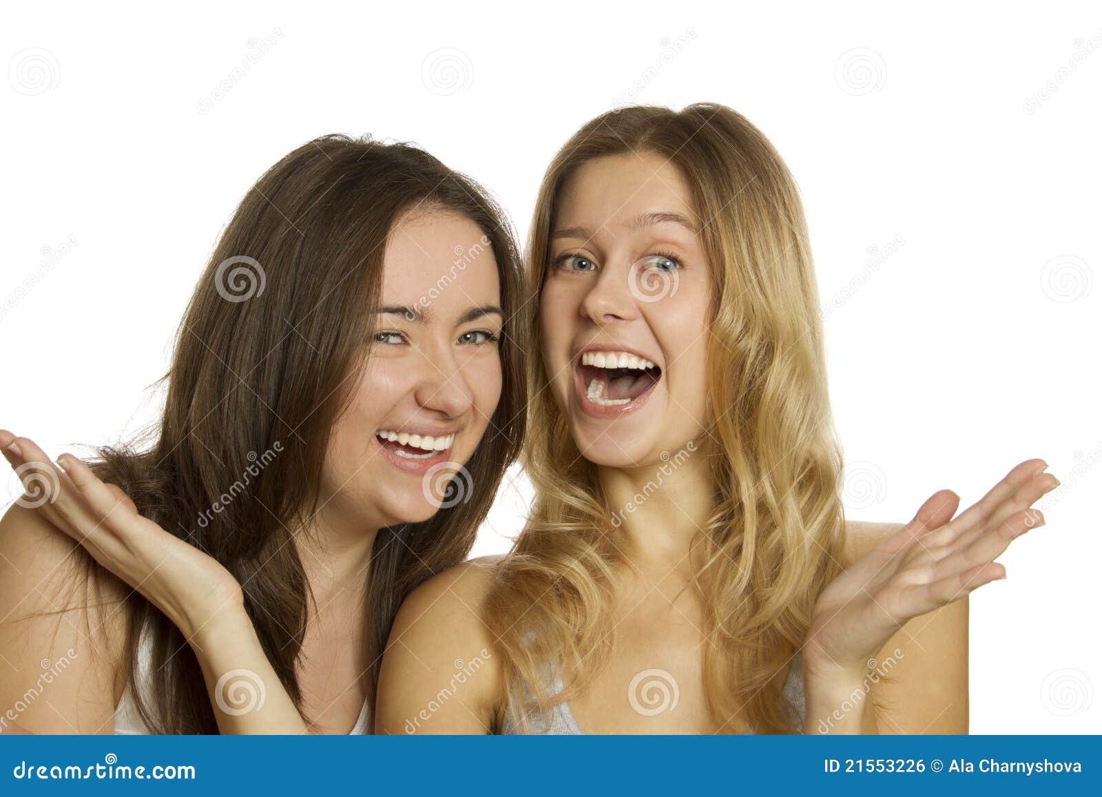 Two beautiful young women stock photo. Image of portrait - 21553226