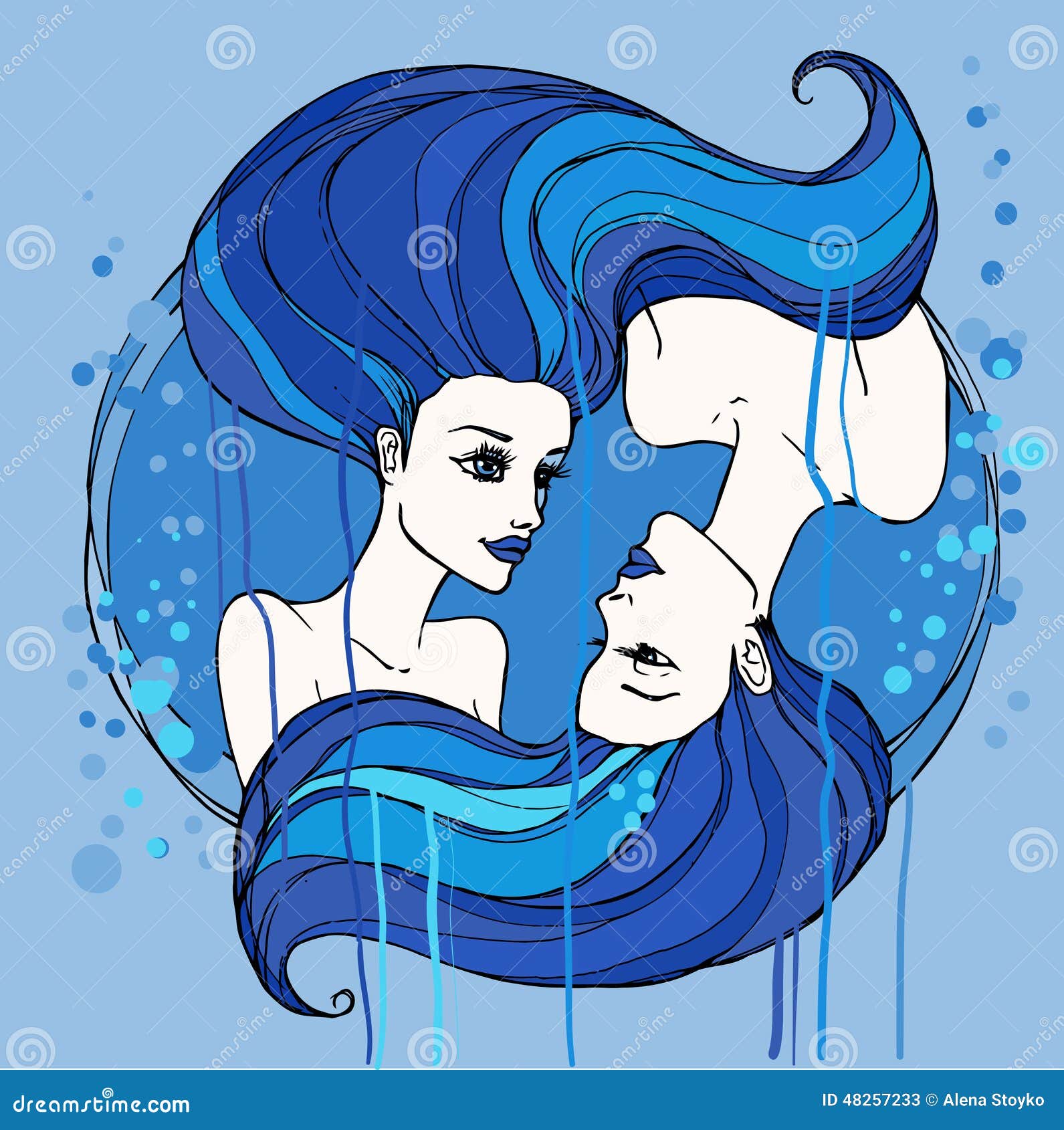 Two beautiful young women stock vector. Illustration of female - 48257233