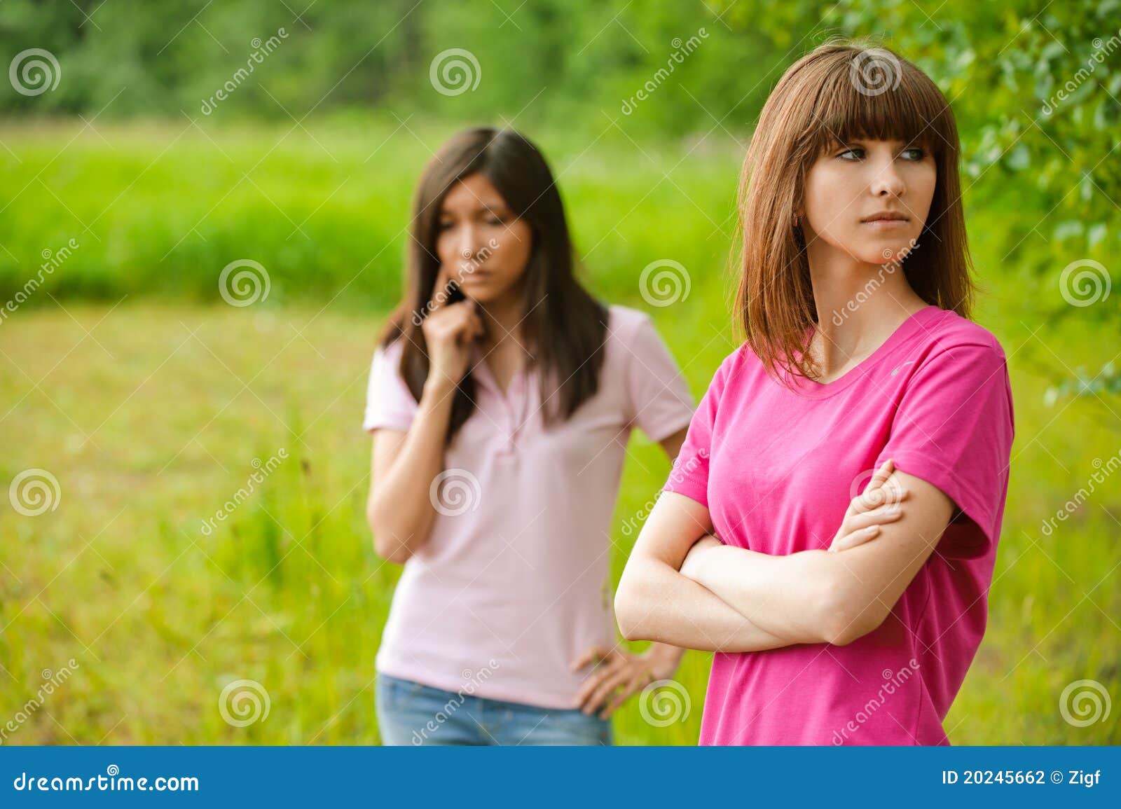 Two Beautiful Young Women in Park Stock Photo - Image of grass ...