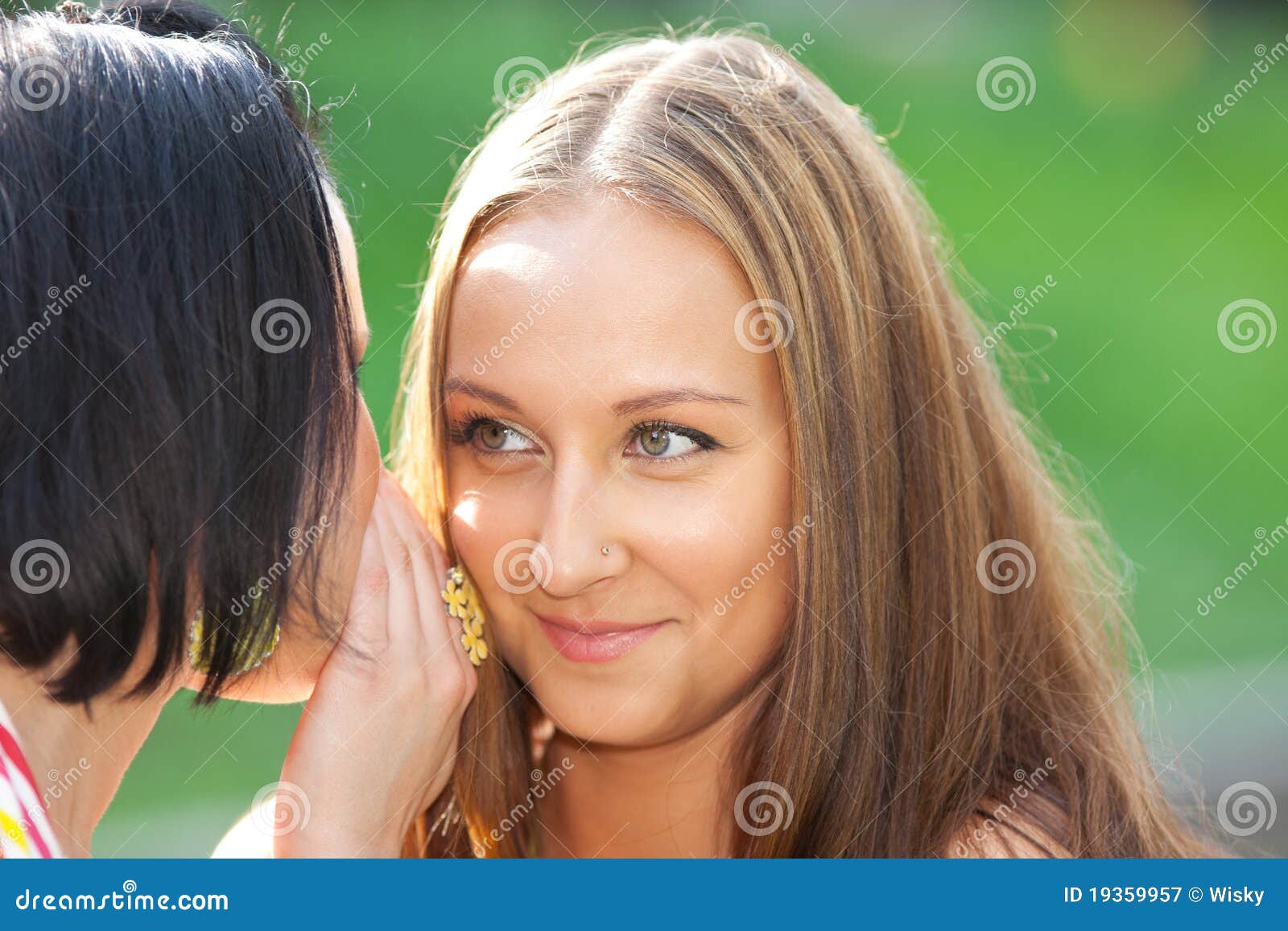 Two Beauty Woman Talk a Secret Stock Image - Image of fresh, female ...
