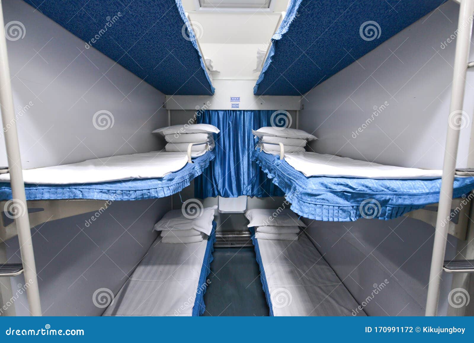 Two Bed Compartment of China Train Stock Photo - Image of fragment ...