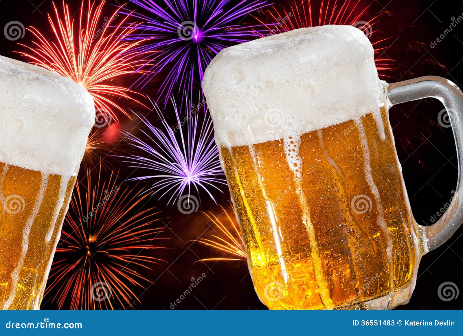 Two beer stock image. Image of light, sylvester, year - 36551483