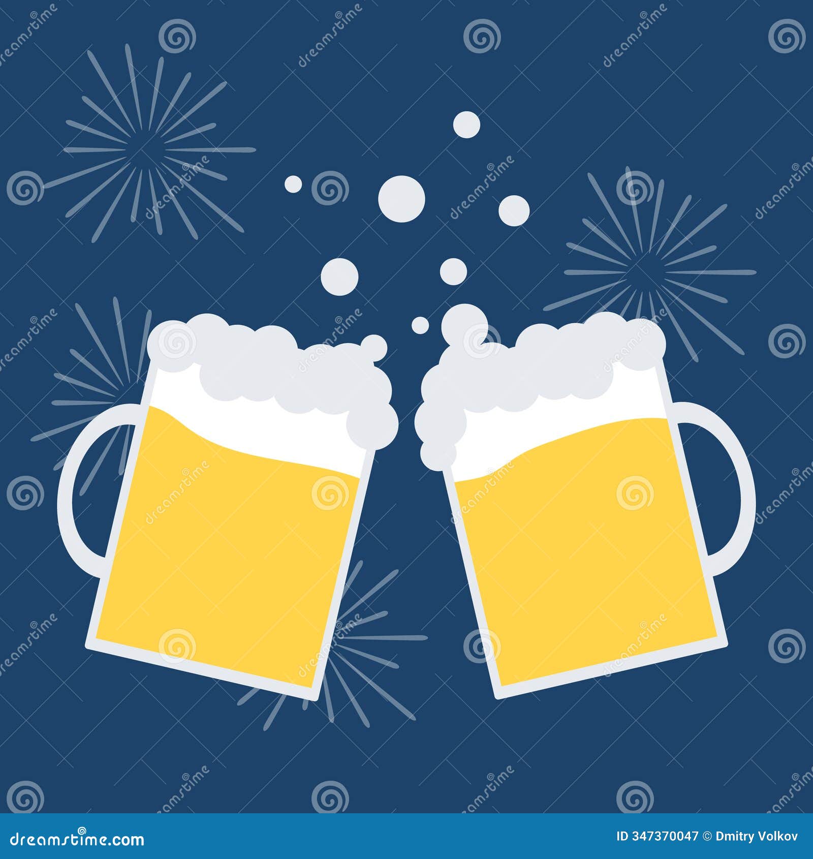 Two Beer Glasses, Two Beer Glasses Clink. Let S Drink. Vector, Designer ...