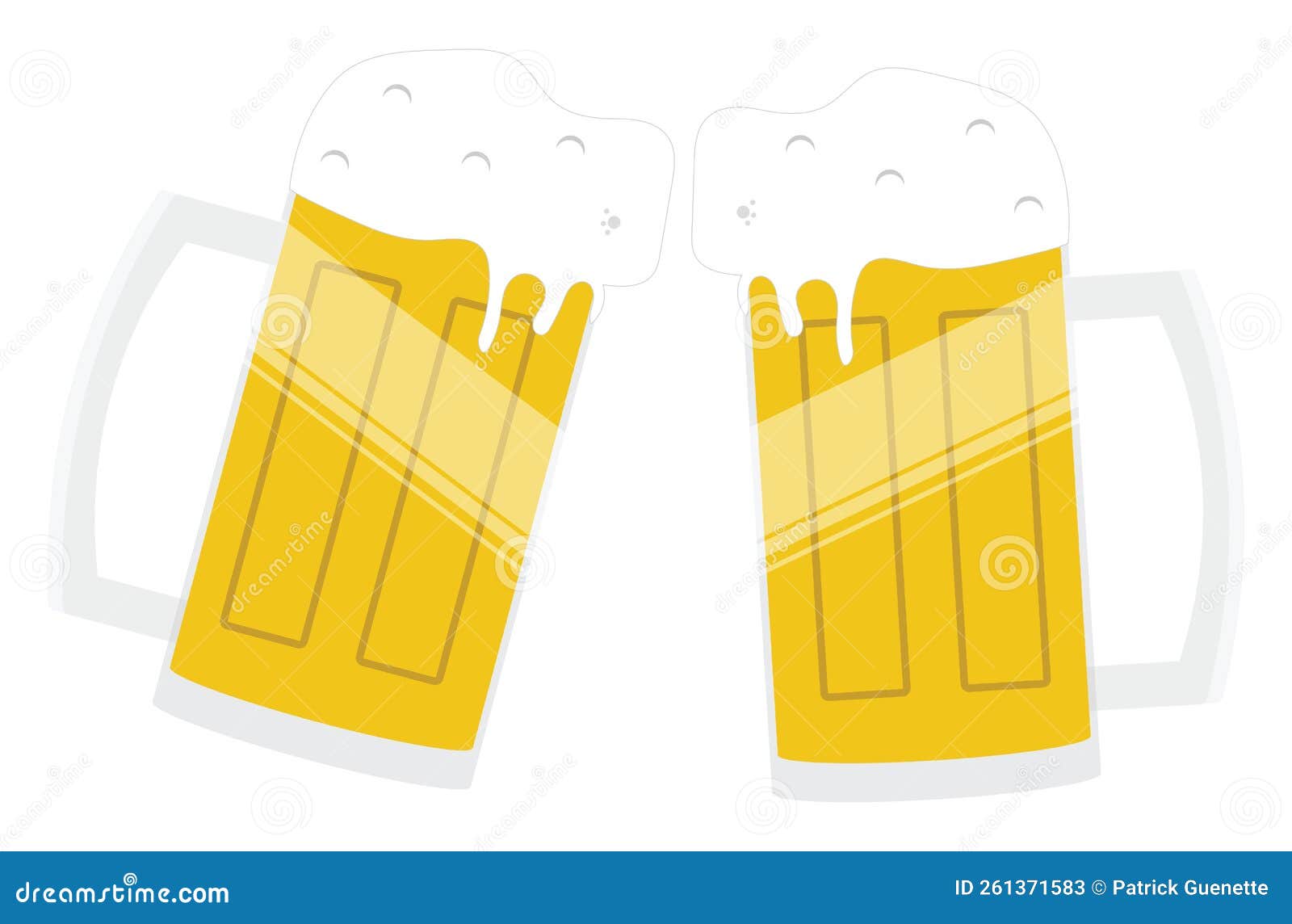 Two beer jugs, icon stock vector. Illustration of menu - 261371583