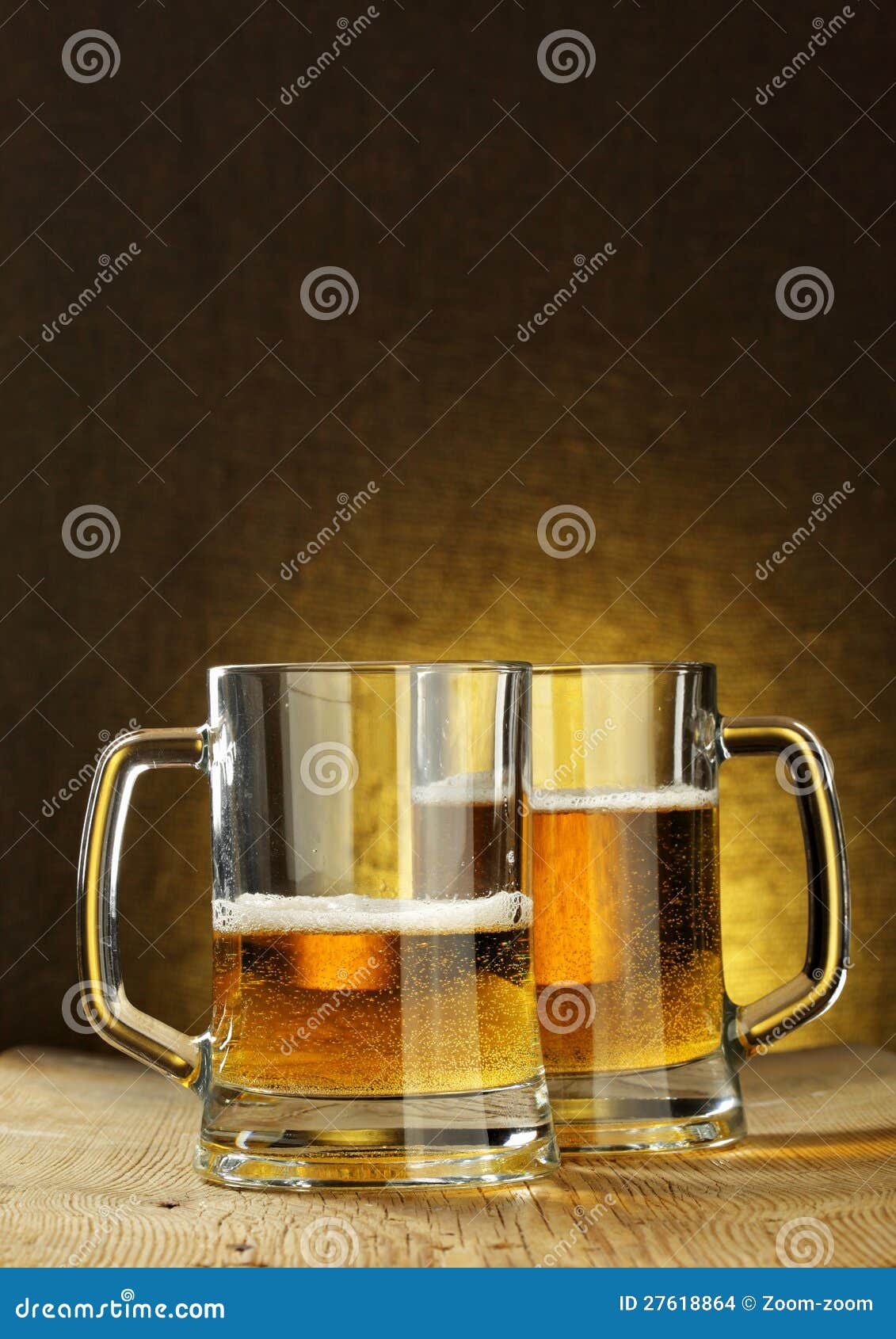 Two beer mugs stock photo. Image of fresh, froth, barroom - 27618864