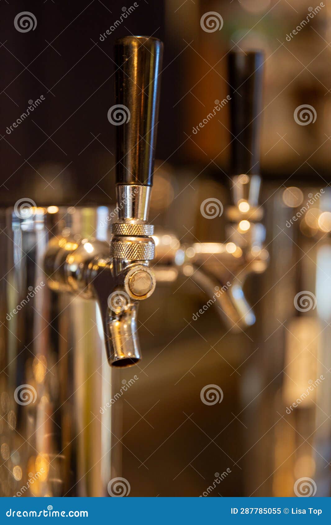 Two beer taps stock image. Image of pourer, macro, drink - 287785055