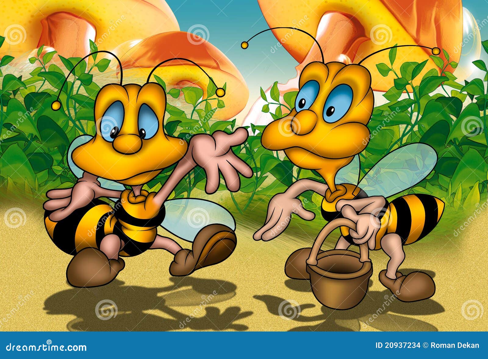 Two Bees stock illustration. Illustration of background - 20937234