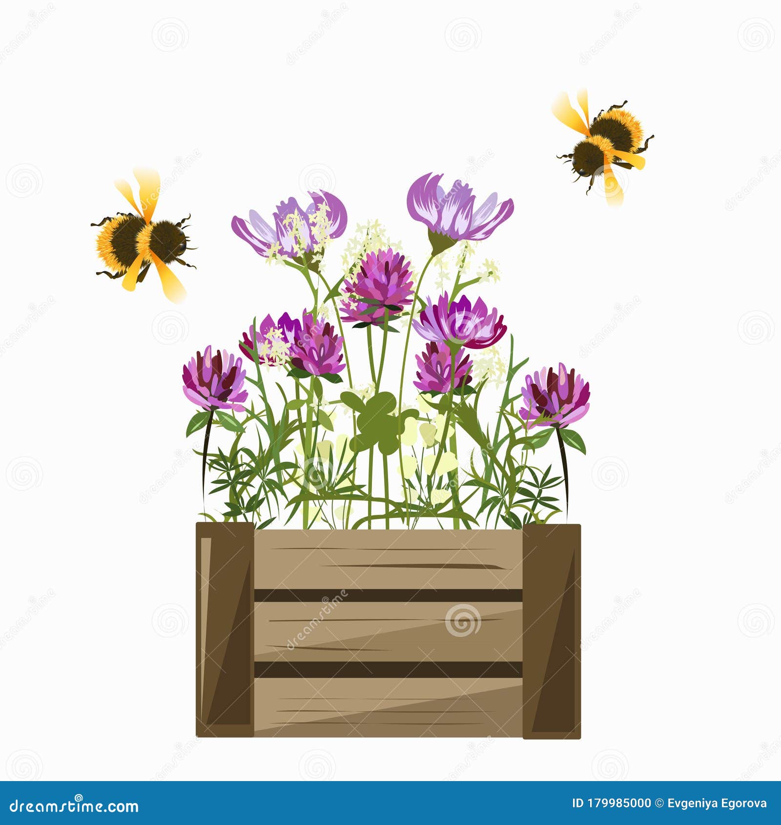 Bees And Clover Royalty-Free Illustration | CartoonDealer.com #28654077