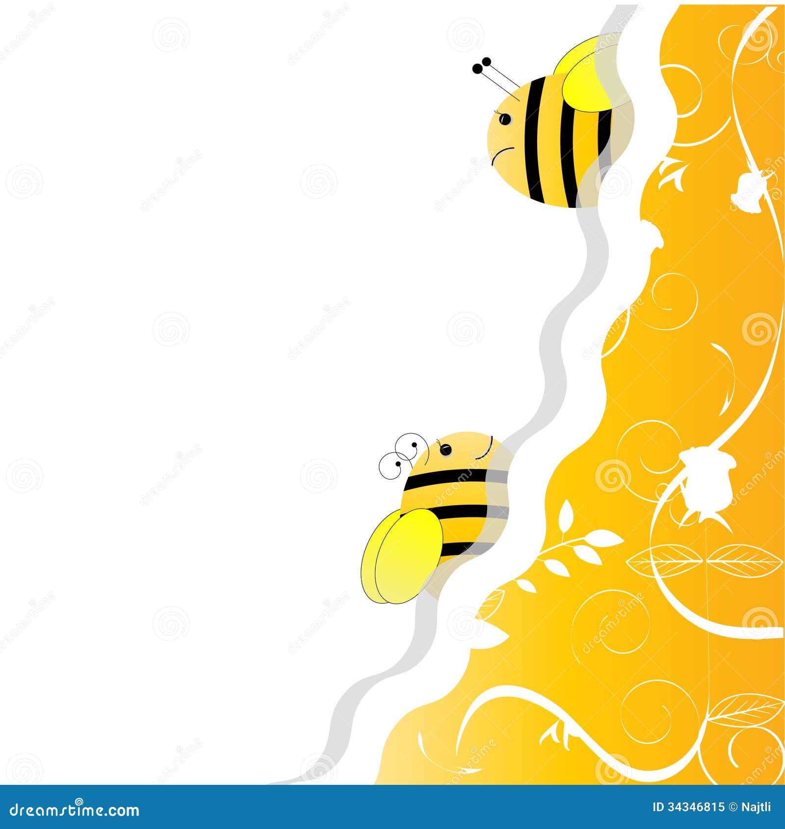 Two bees funny stock vector. Illustration of animal, color - 34346815