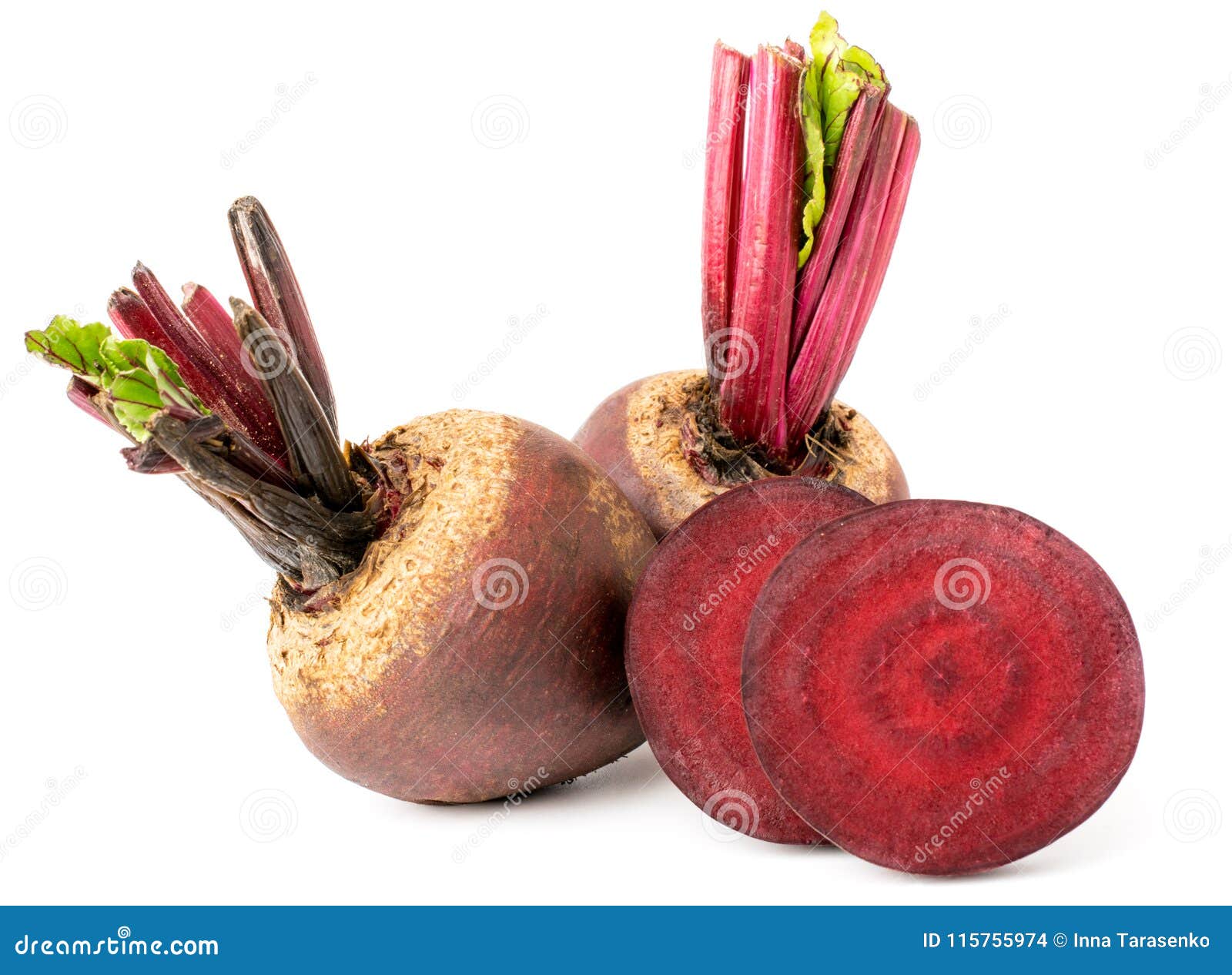 Two Beets and Cut Pieces on a White, Isolated. Stock Photo - Image of ...