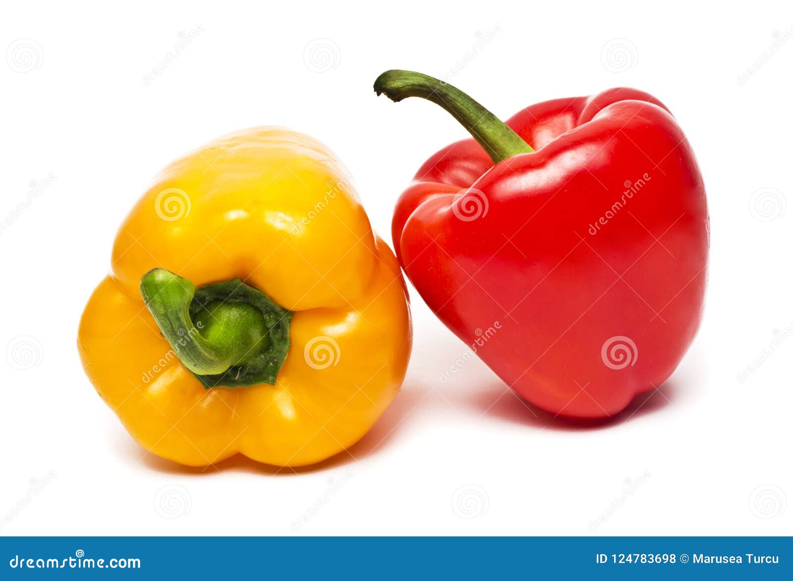 Two Bell Peppers Isolated on White Stock Photo - Image of pair, color ...