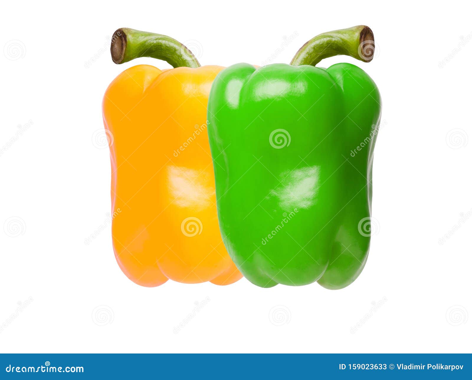 Two Bell Peppers Isolated on White Stock Image - Image of bell, fruit ...