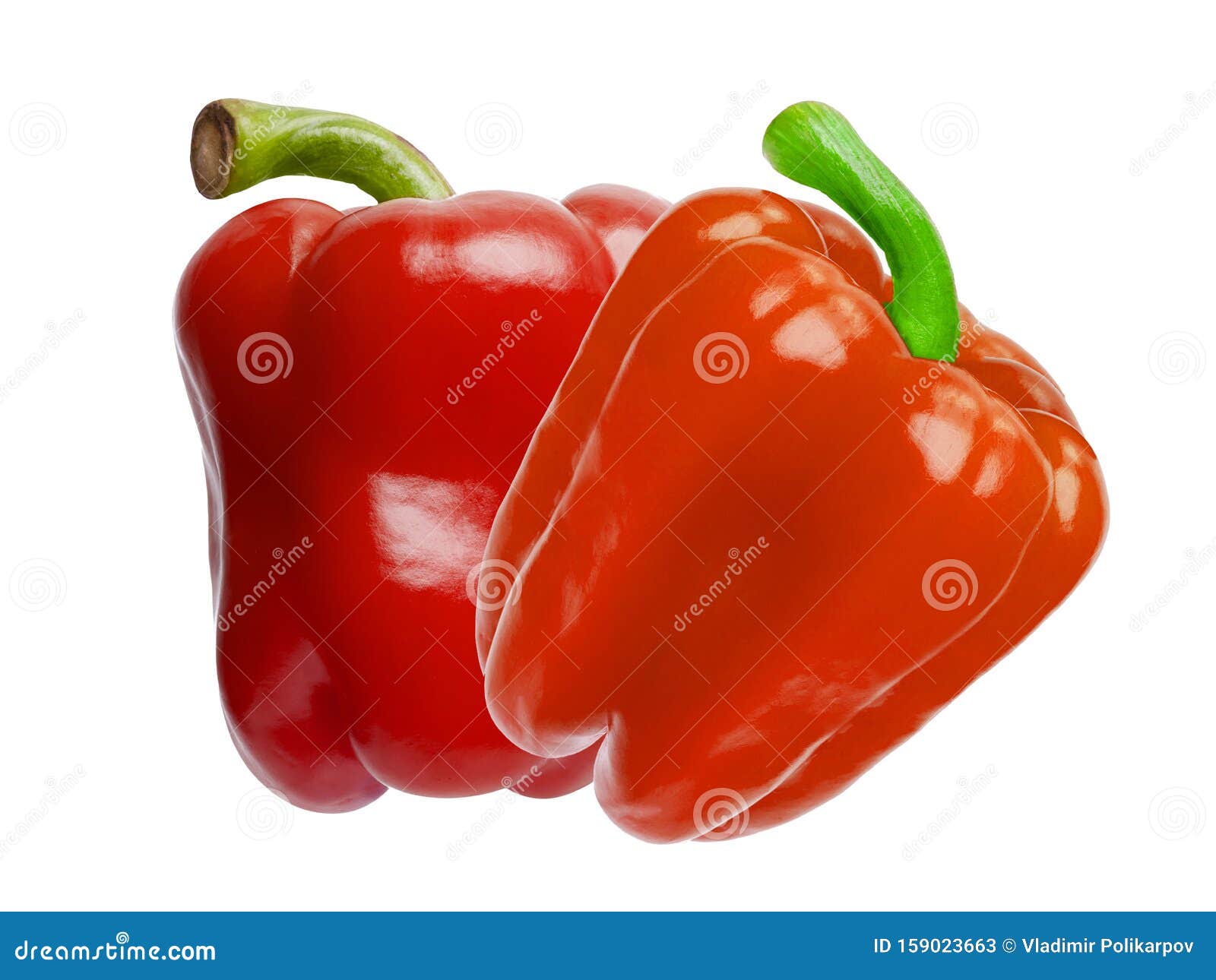 Two Bell Peppers Isolated on White Stock Image - Image of group ...