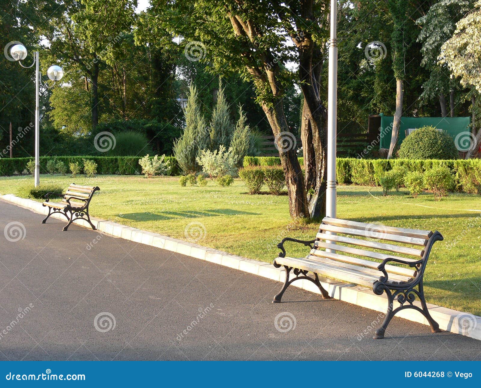 Two benches stock photo. Image of scene, grass, tranquil - 6044268