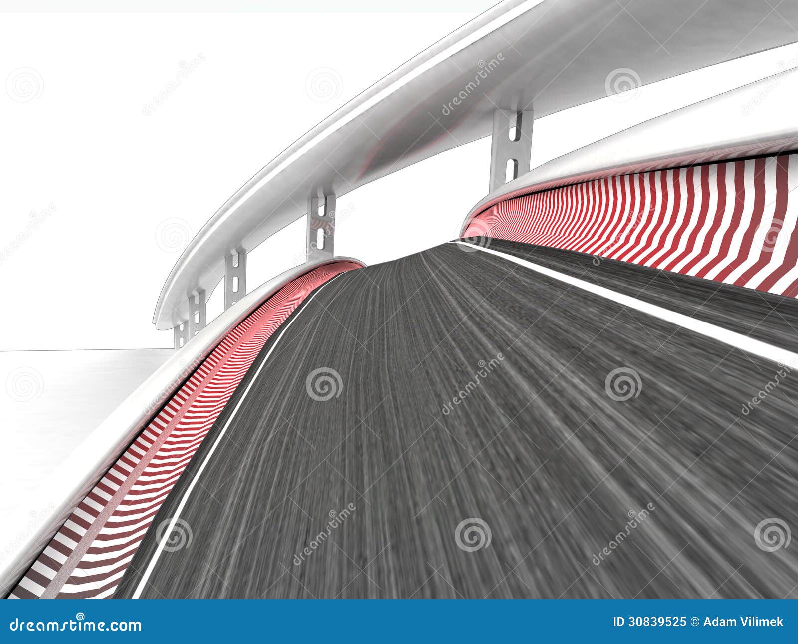 Two Bended Race Tracks on White Background Stock Illustration ...