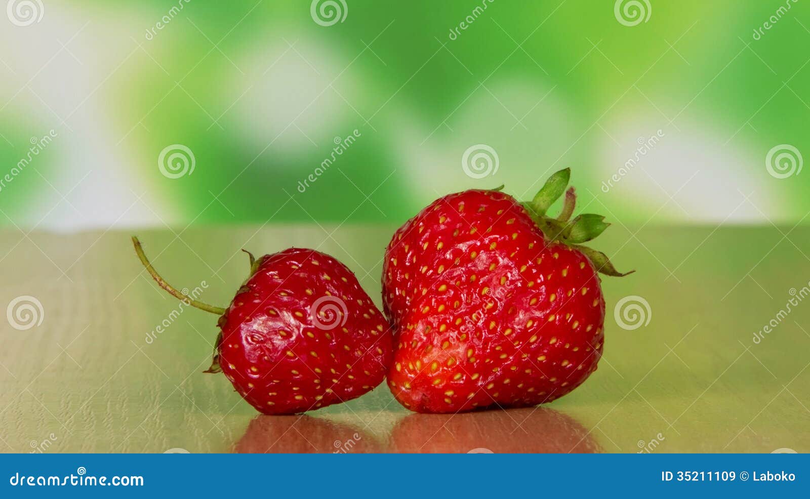 Two Berries of Strawberry on a Table Stock Image - Image of healthy ...