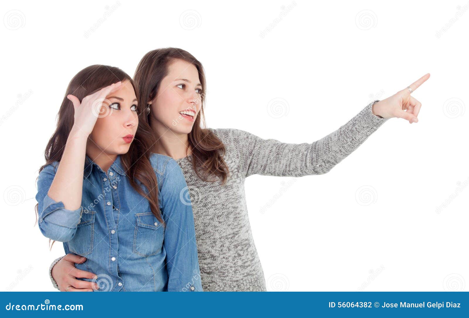 Two Best Friends Looking at Side Stock Photo - Image of attractive ...