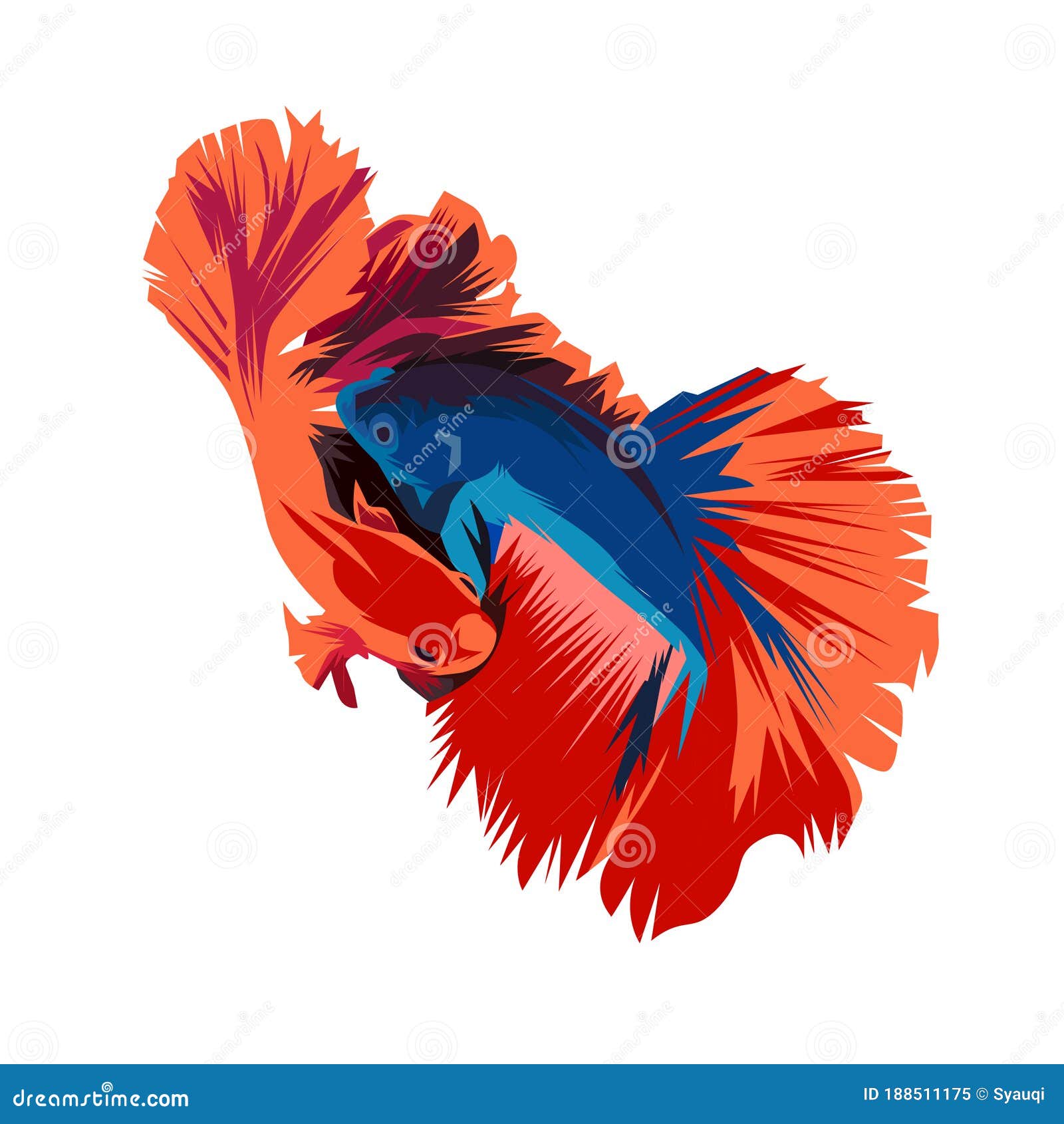 Two Betta Logo Vector Illustration Stock Vector - Illustration of tail ...