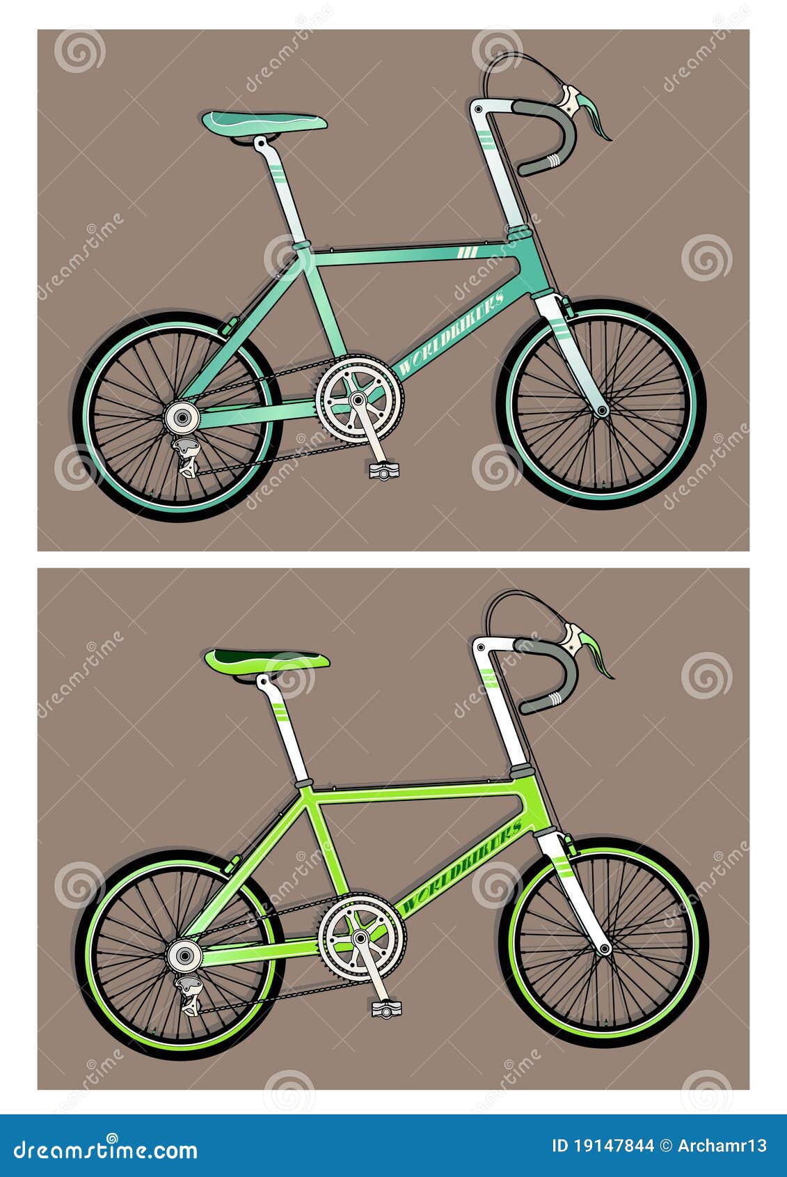 Two bicycle stock vector. Illustration of wheel, complete - 19147844
