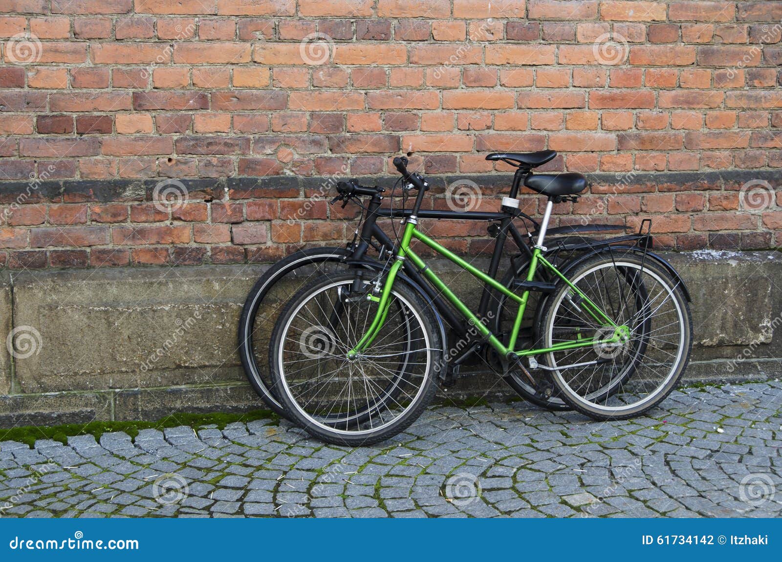 Two bicycles stock photo. Image of bicycles, pedal, wall - 61734142
