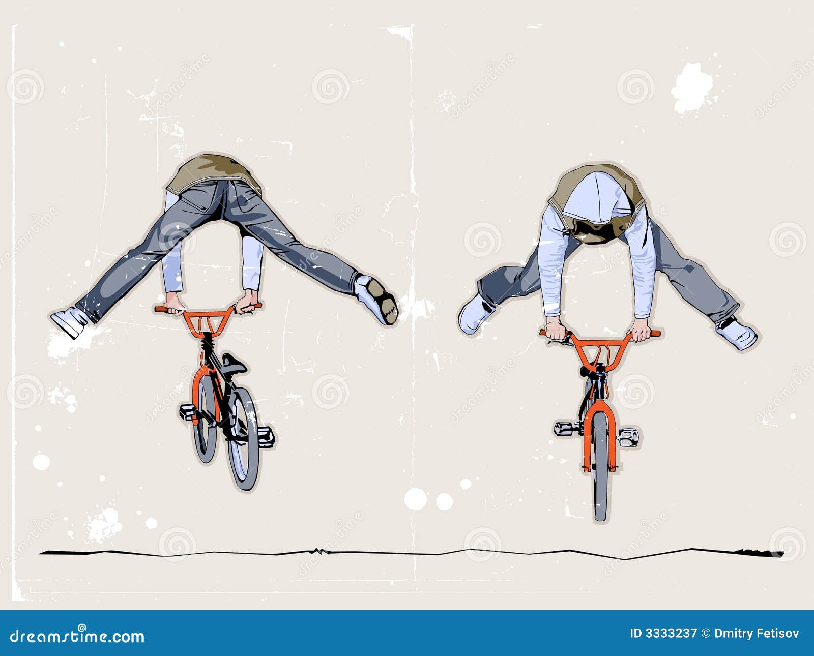 Two bicyclists stock vector. Illustration of pedal, bike - 3333237