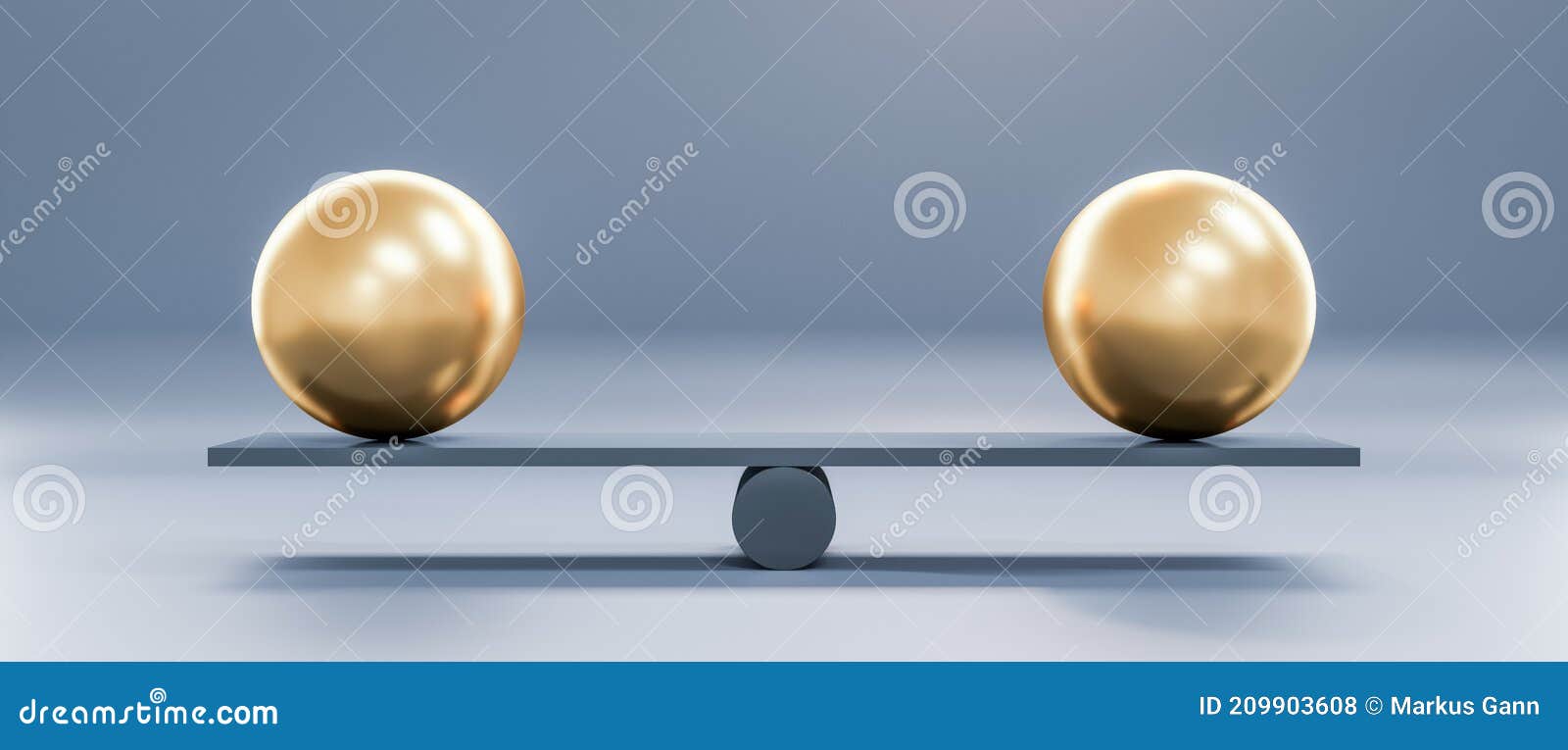 Two Big Balls on a Scale Concept Stock Illustration - Illustration of ...