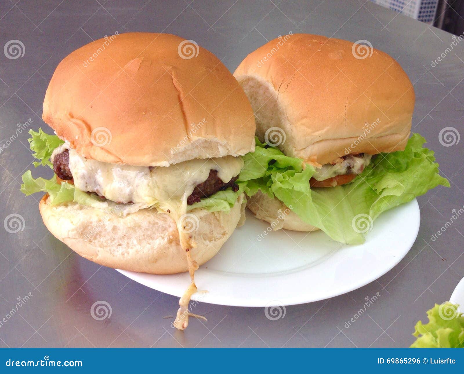 Two big burgers stock photo. Image of gastronomy, snack - 69865296