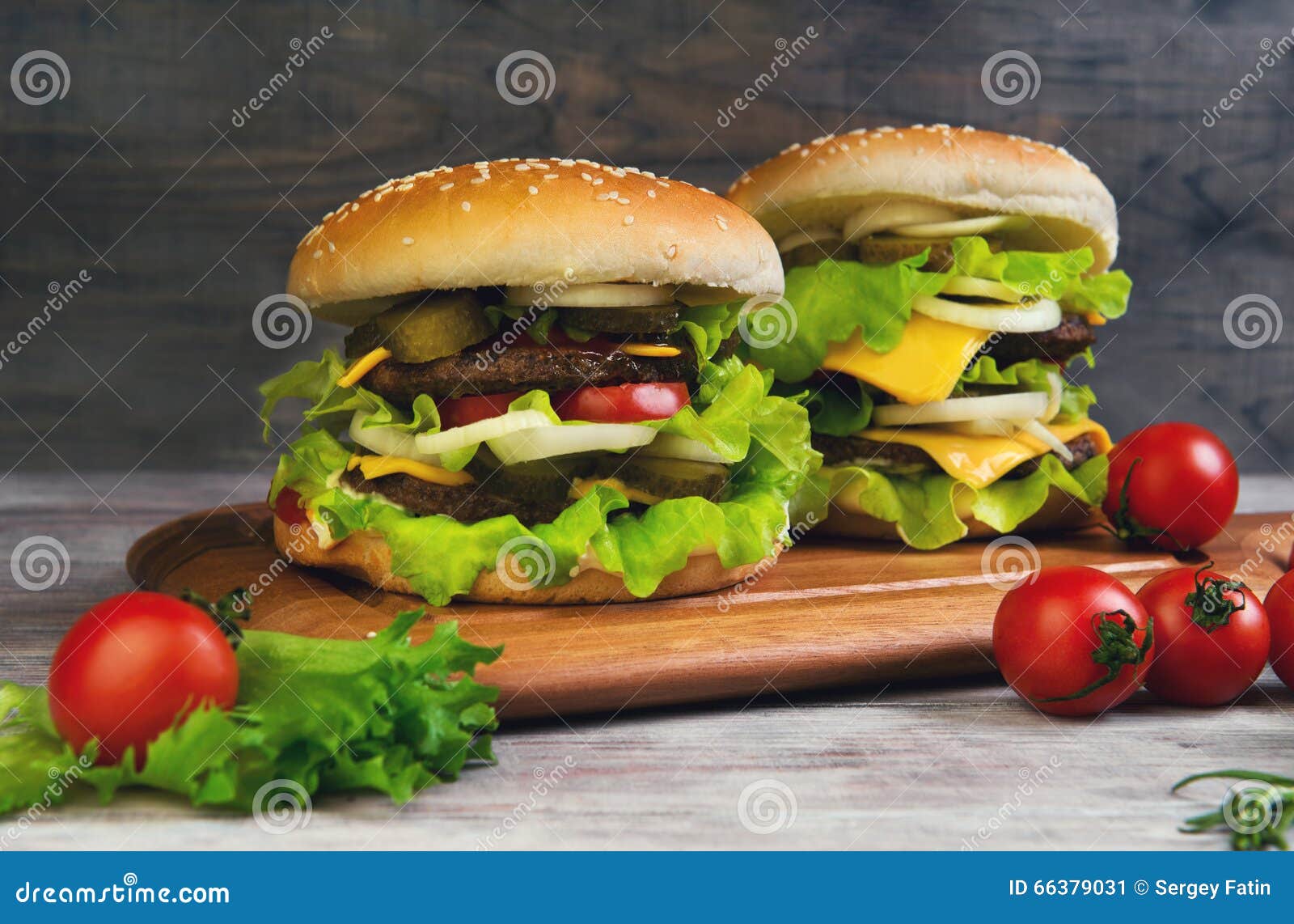 Two Big Cheeseburger Deluxe Stock Image - Image of fast, food: 66379031