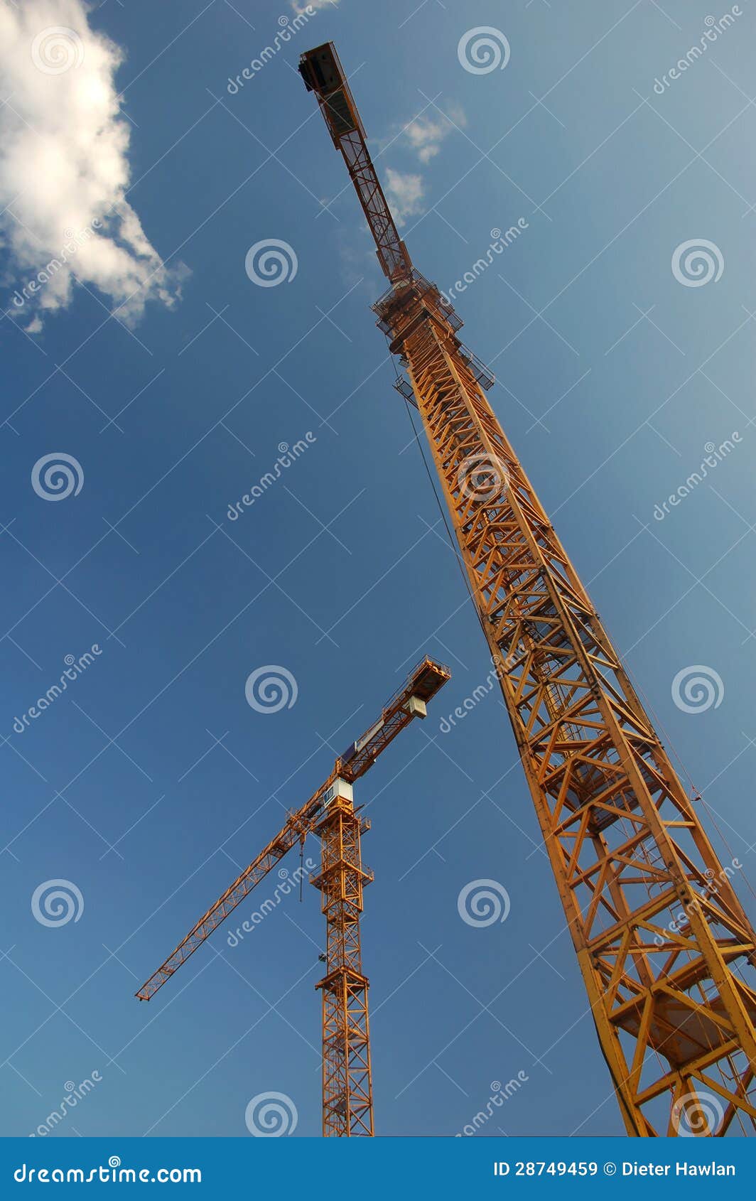 Two Big Cranes stock image. Image of development, group - 28749459