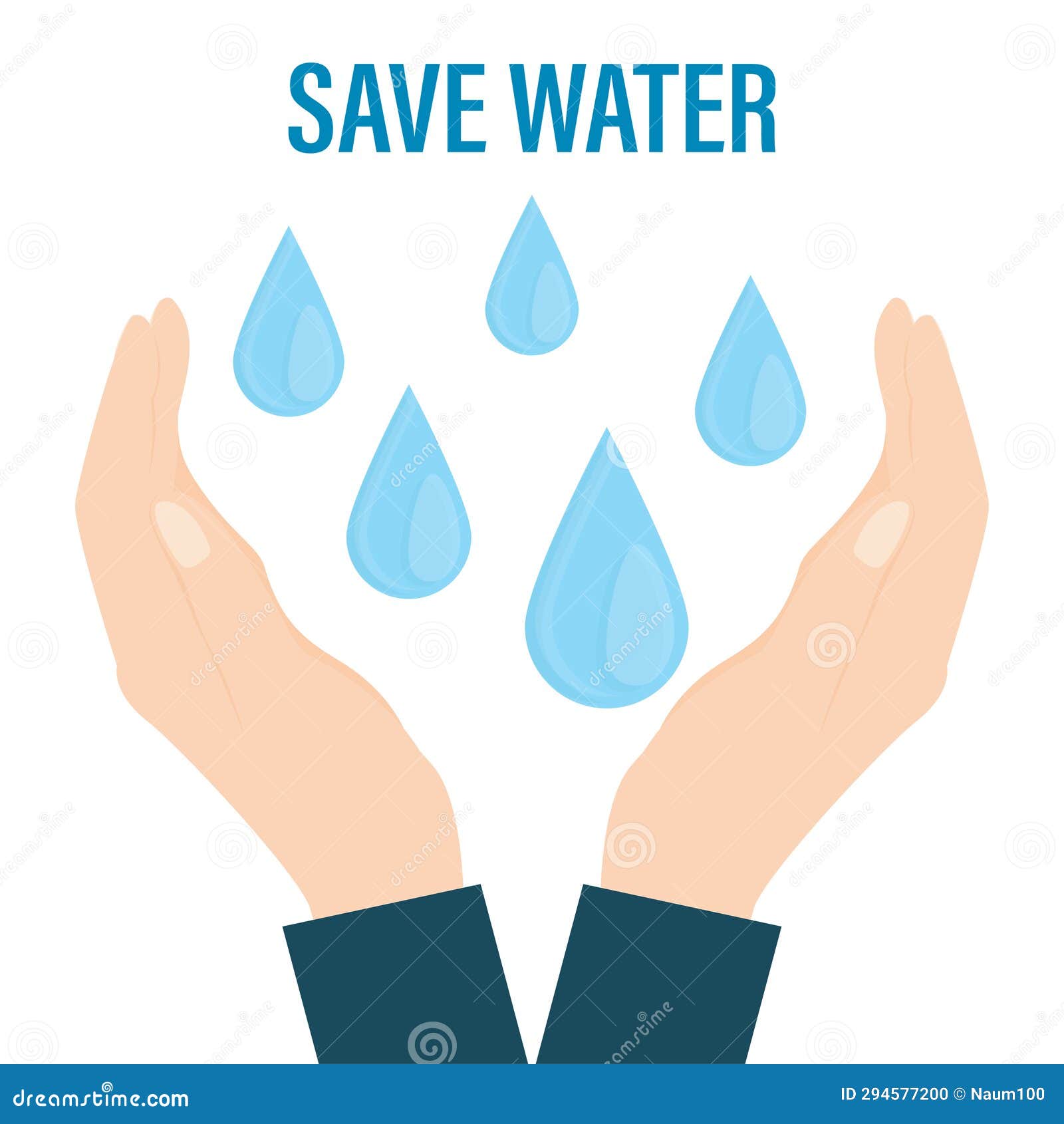 Two Big Hands Covering or Catch Water Drops. Conservation of Nature ...