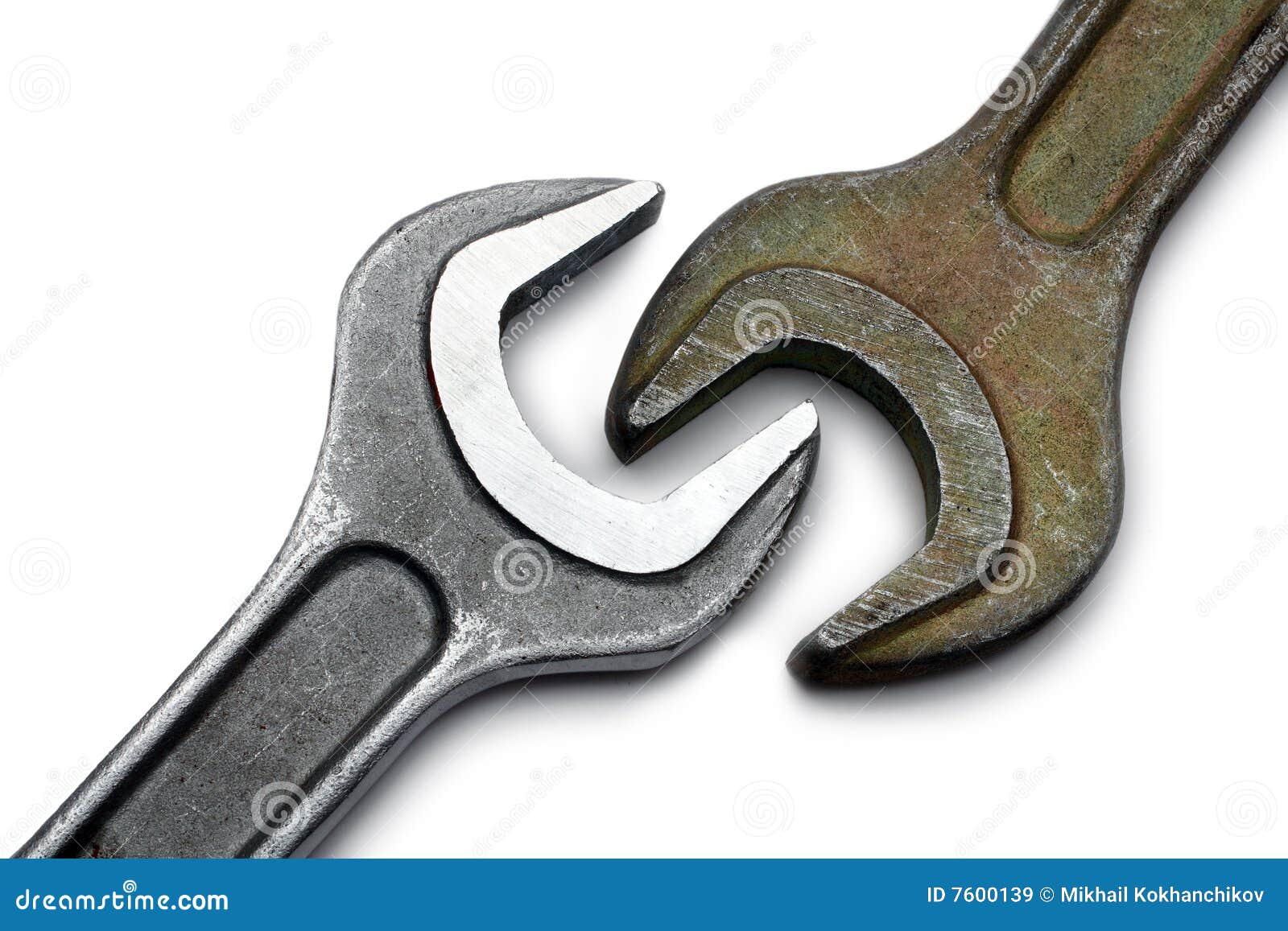 Two Big Metal Spanners Close-up Stock Image - Image of equipment, metal ...