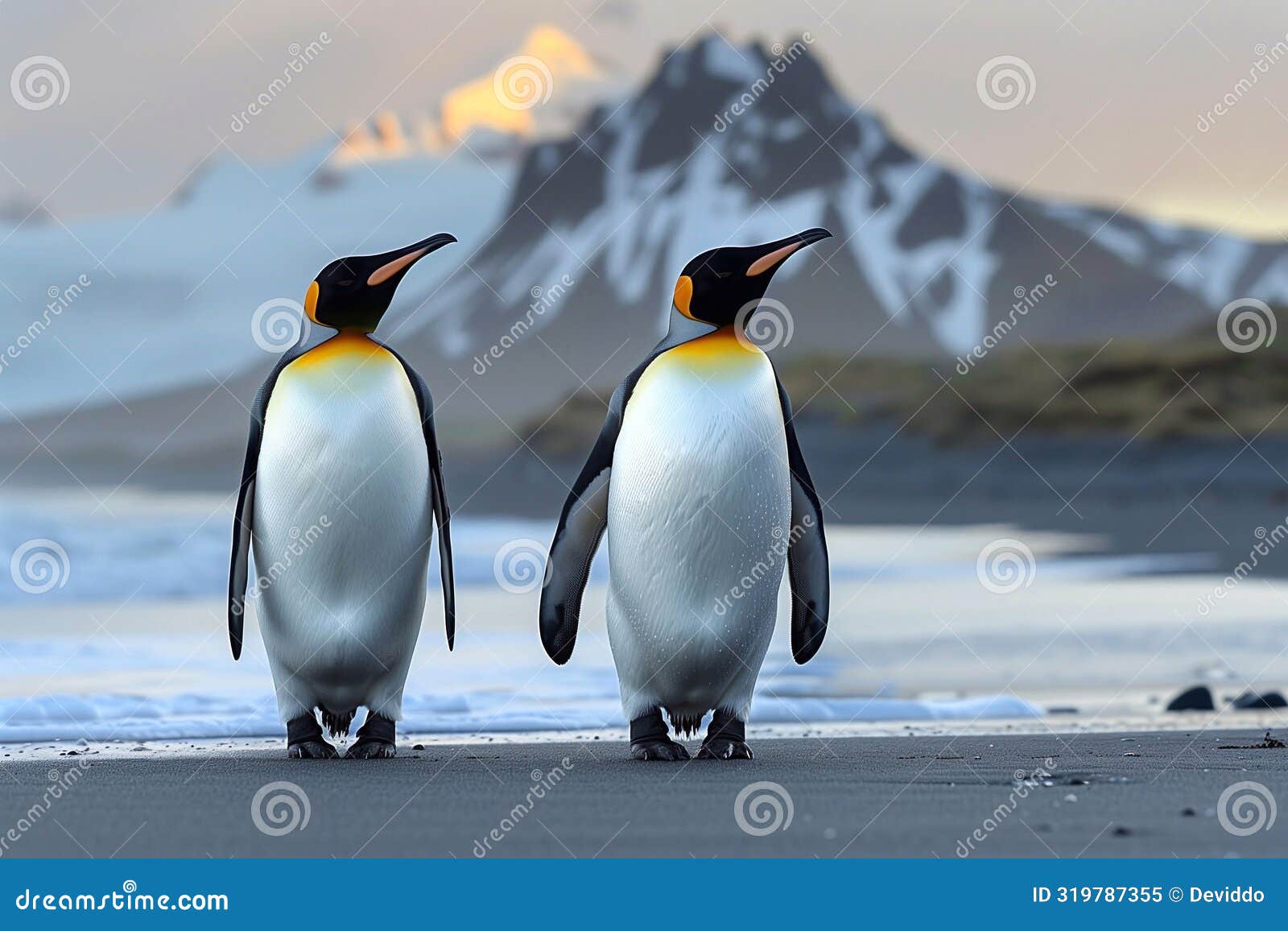 Two big penguins stock illustration. Illustration of background - 319787355