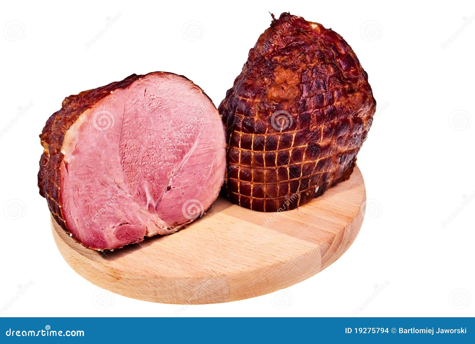 Two Big Pieces of Smoked Ham. Stock Photo - Image of cured, macro: 19275794