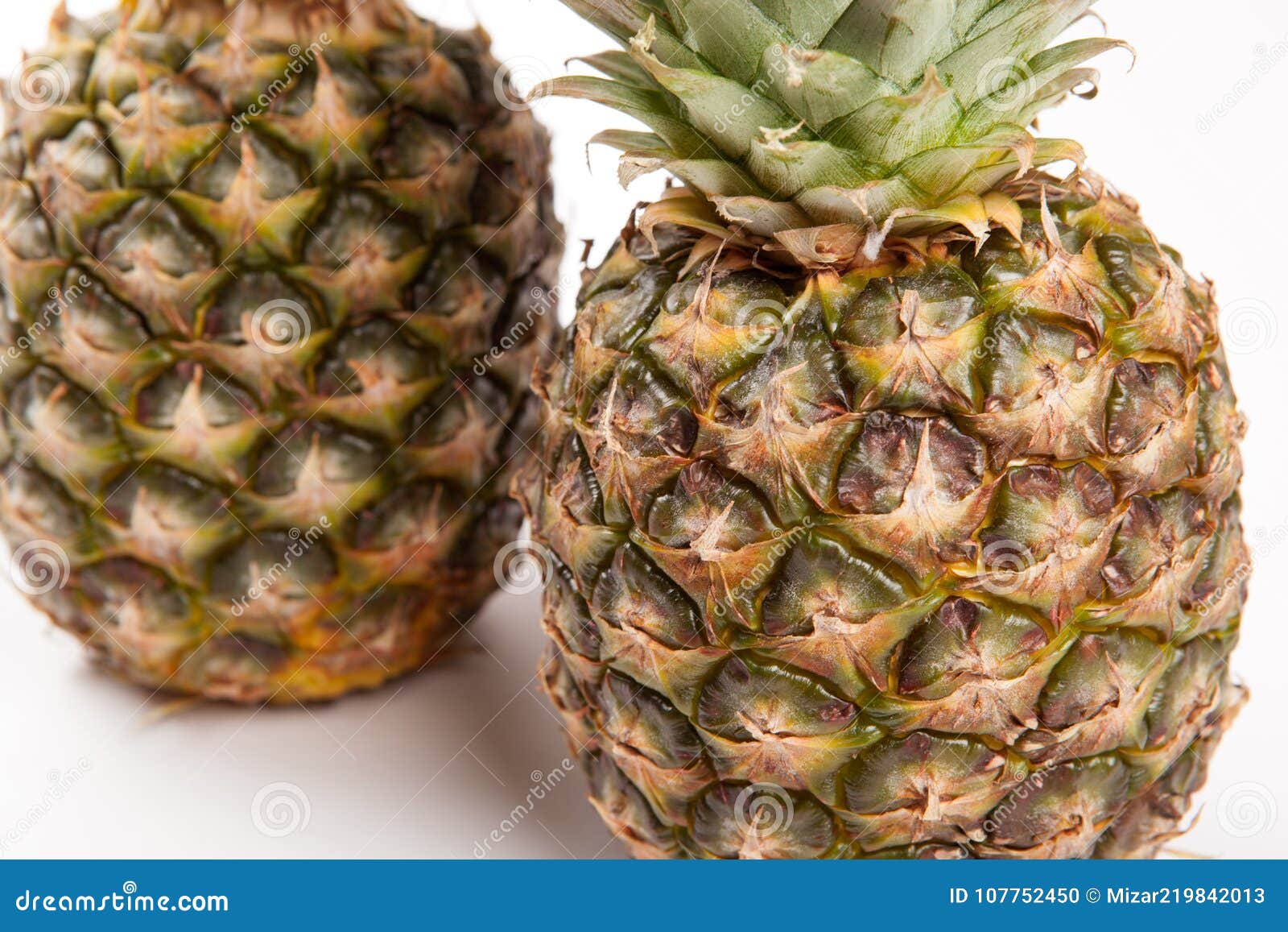 Two Big Pineapples on a White Background Stock Photo - Image of design ...