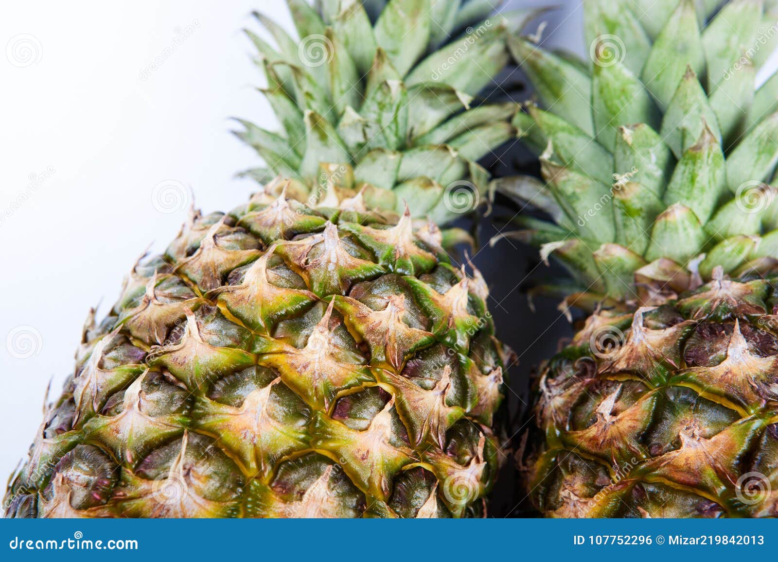 Two Big Pineapples on a White Background Stock Photo - Image of nature ...
