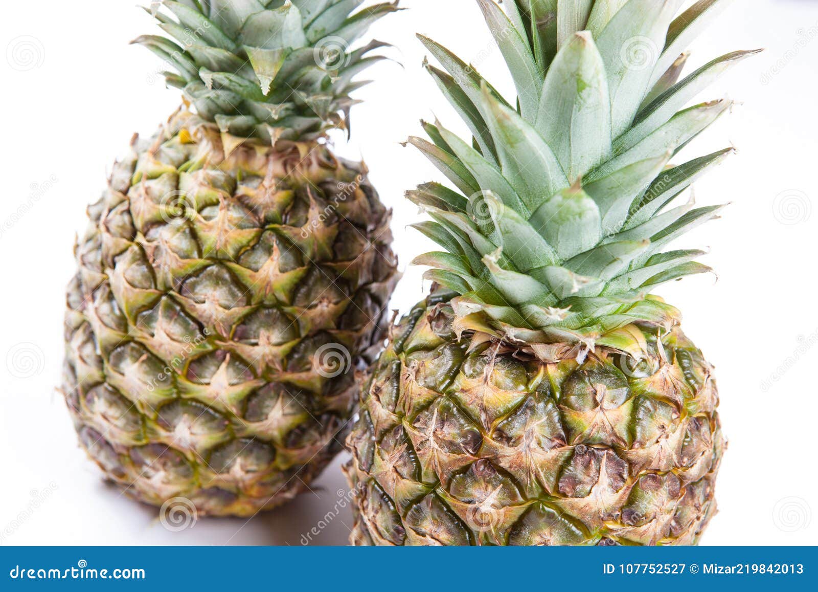 Two Big Pineapples on a White Background Stock Image - Image of helpful ...