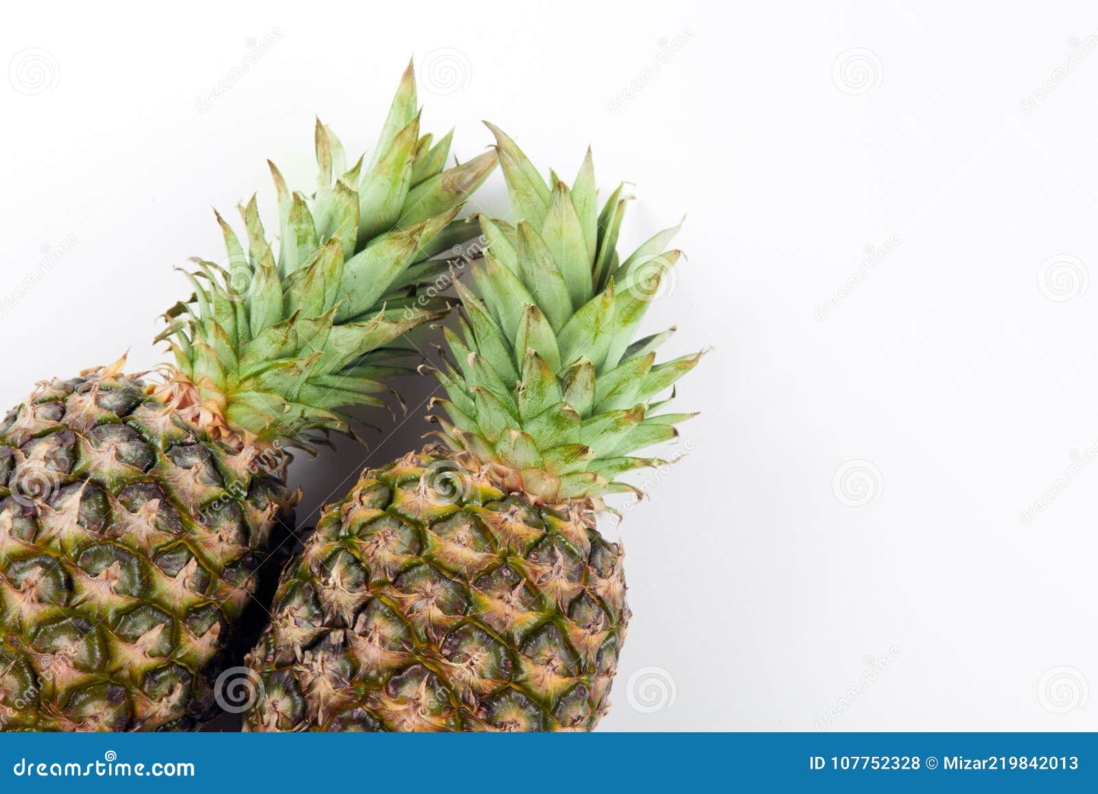 Two Big Pineapples on a White Background Stock Photo - Image of orange ...