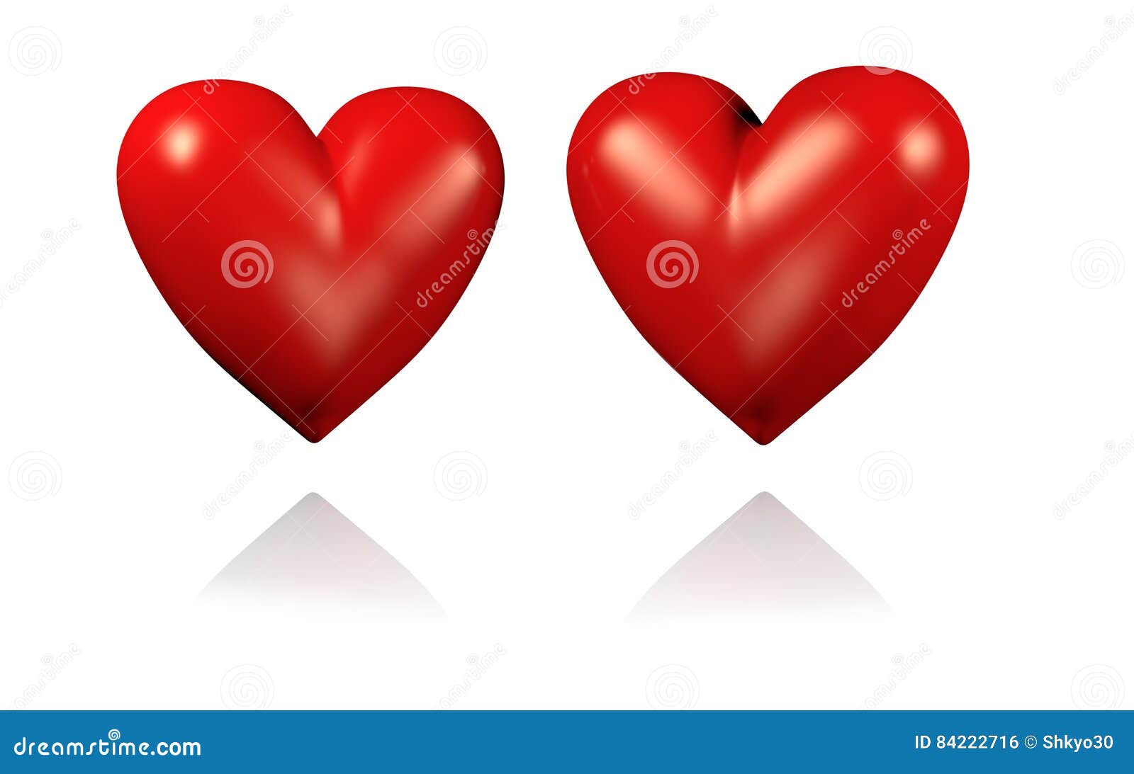 Two Big and Red Hearts stock illustration. Illustration of celebration ...