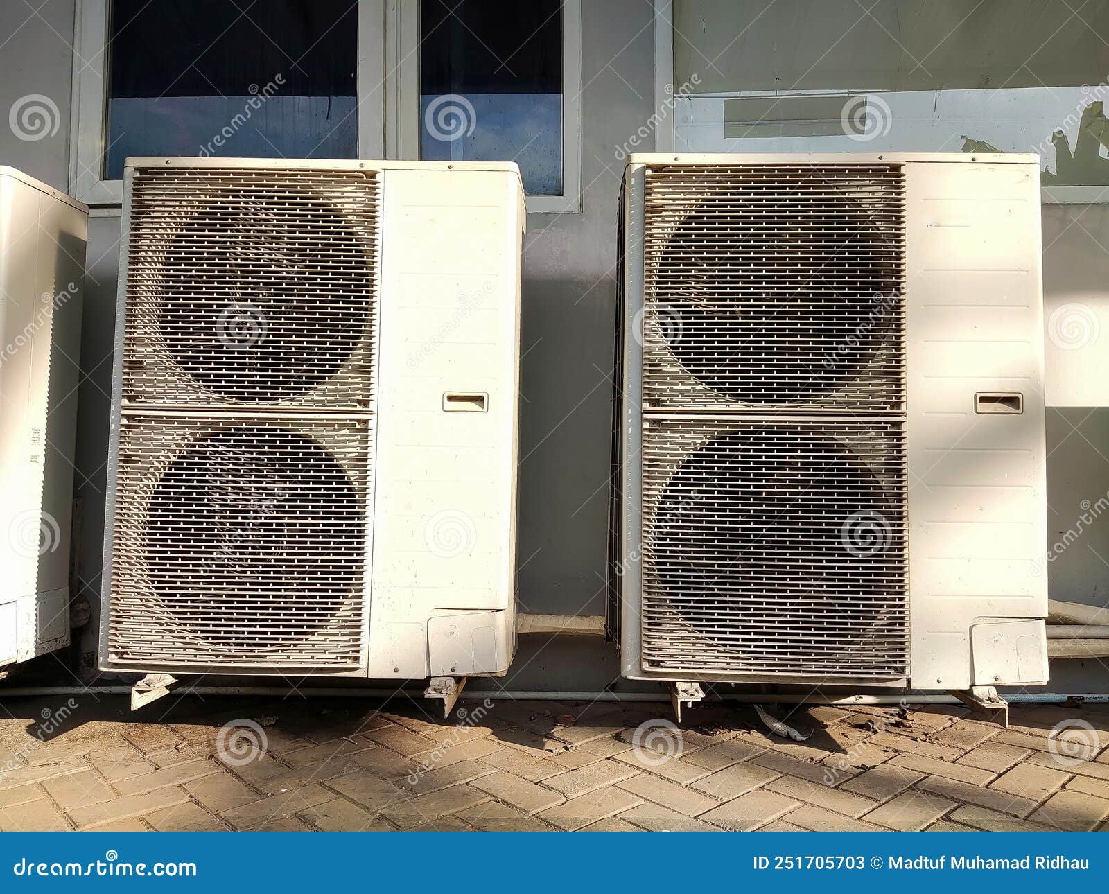 Two Big Size Air Conditioner Outdoor Blower Stock Image - Image of ...