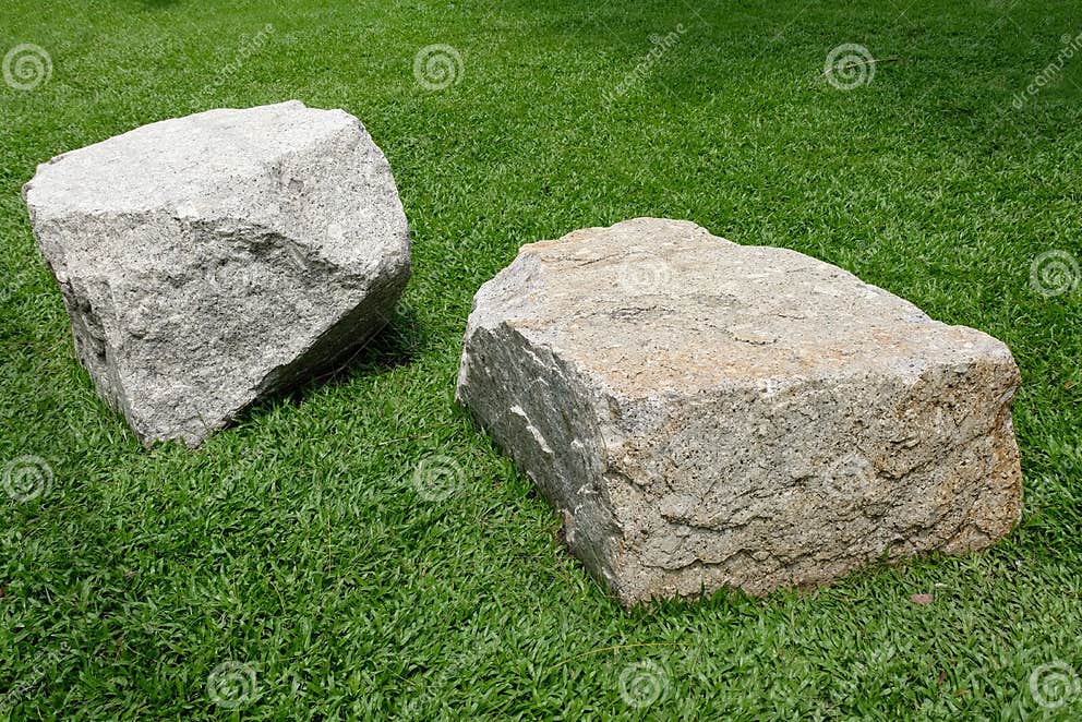 Two big stone on grass stock photo. Image of outdoors - 192387232