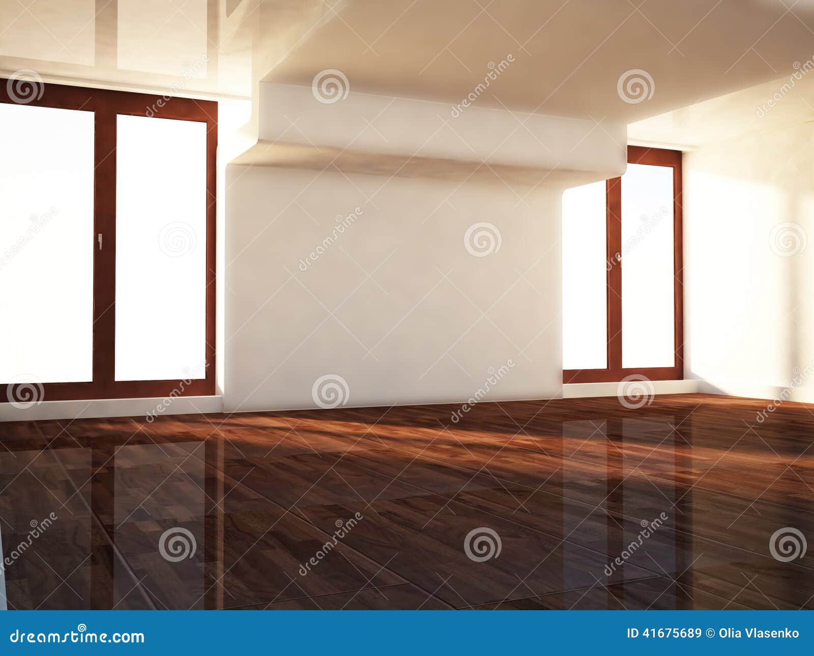 Two Big Windows in the Room, Stock Illustration - Illustration of wall ...