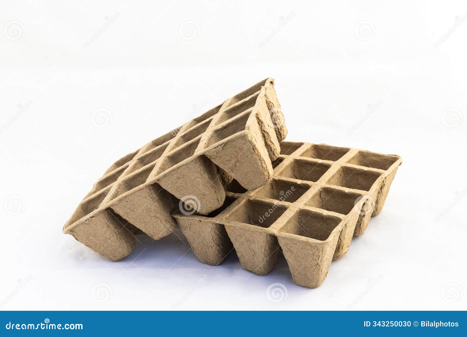Two Biodegradable Seed Starter Trays for Seedling Growth Stock Photo ...