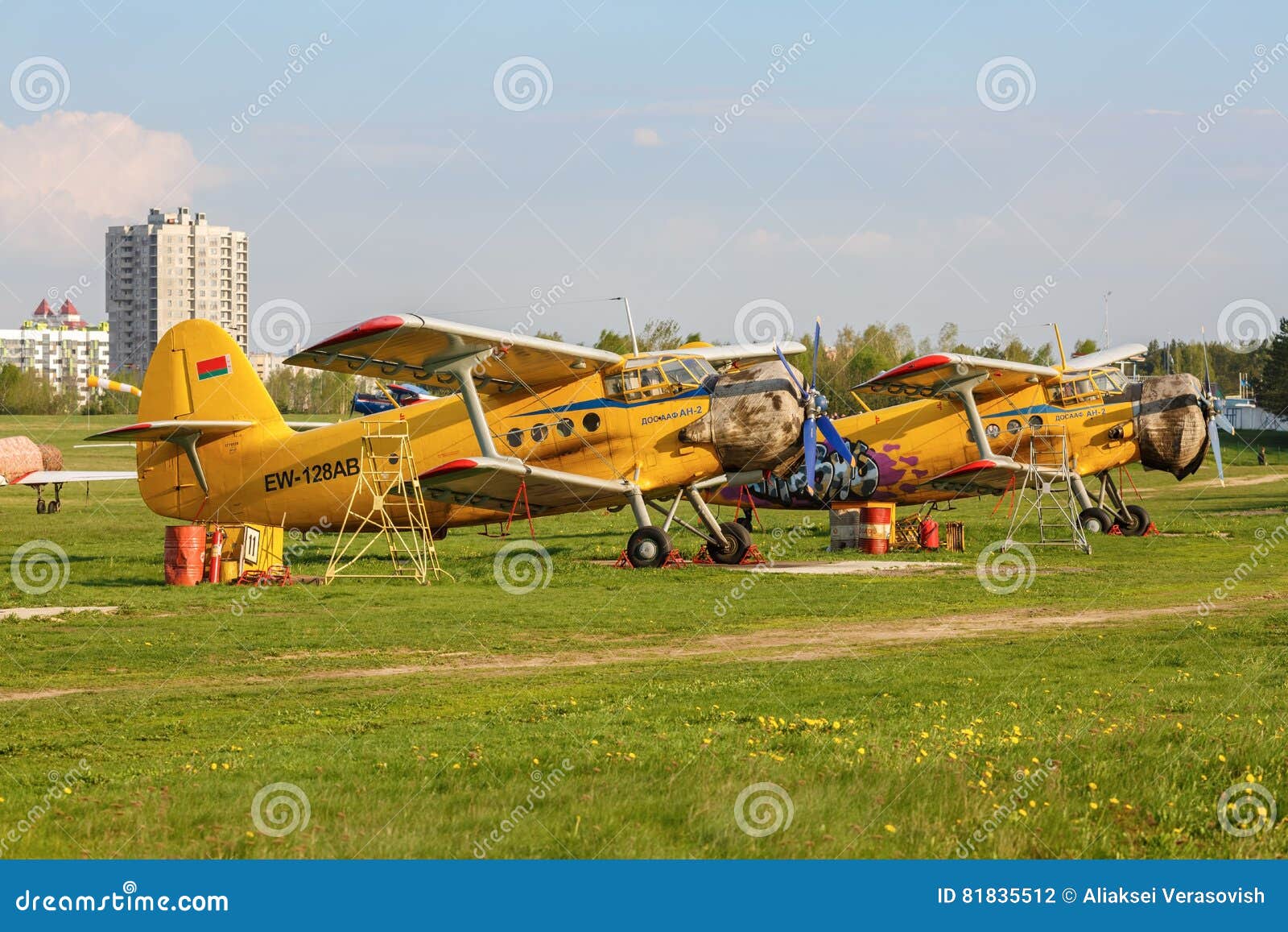 Two biplane an-2 editorial photography. Image of field - 81835512