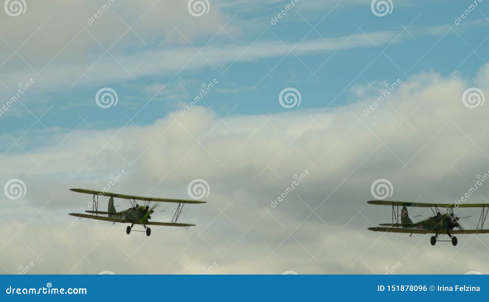 Two biplanes flying stock footage. Video of transportation - 151878096